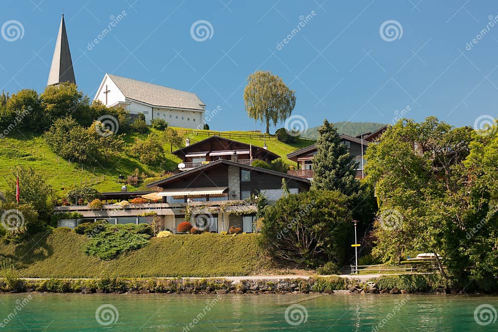 Faulensee from Thun Lake stock image. Image of europe - 27075801
