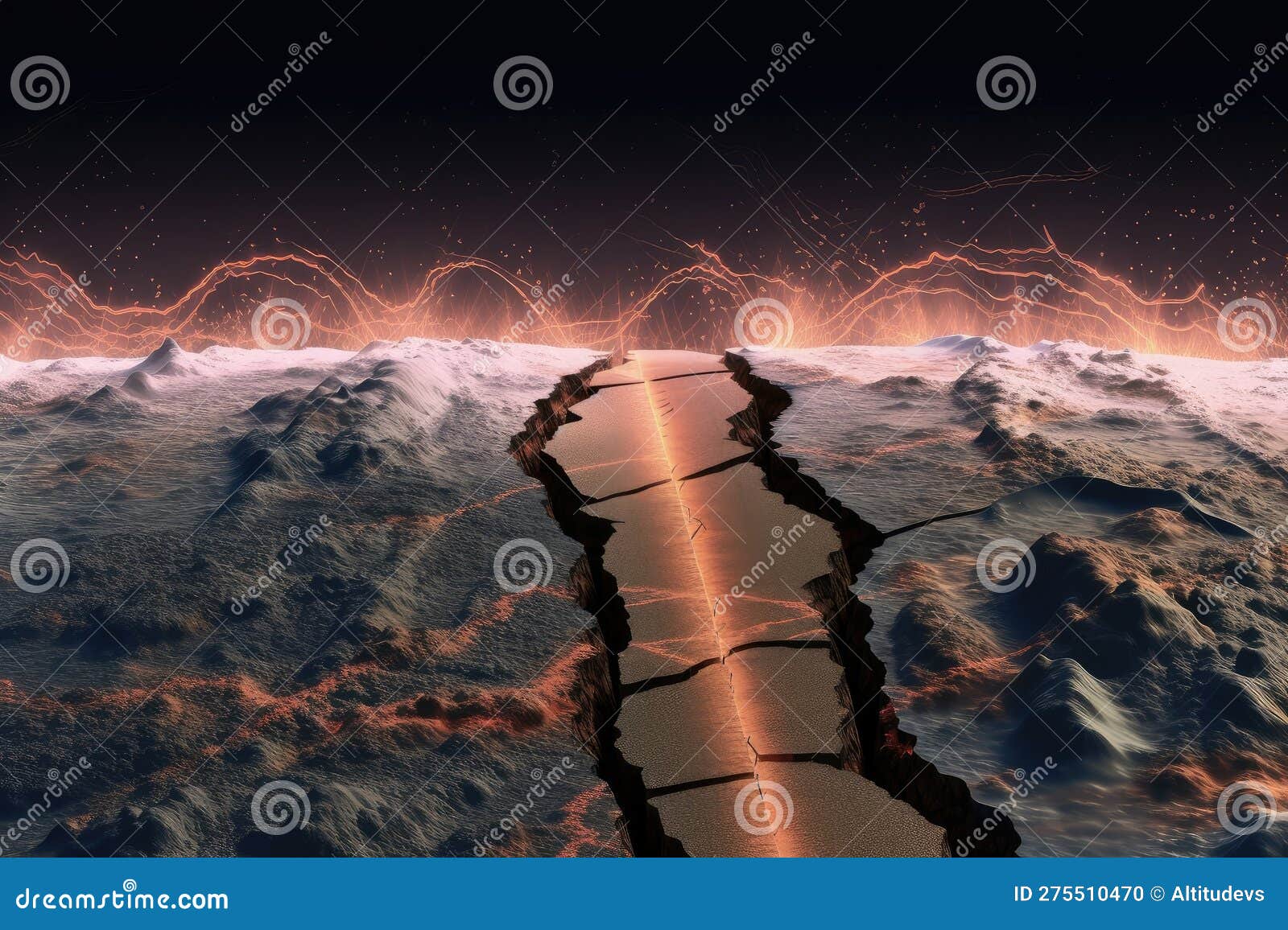 Fault Line, with Plates of Earth in Motion and Shaking, Creating ...