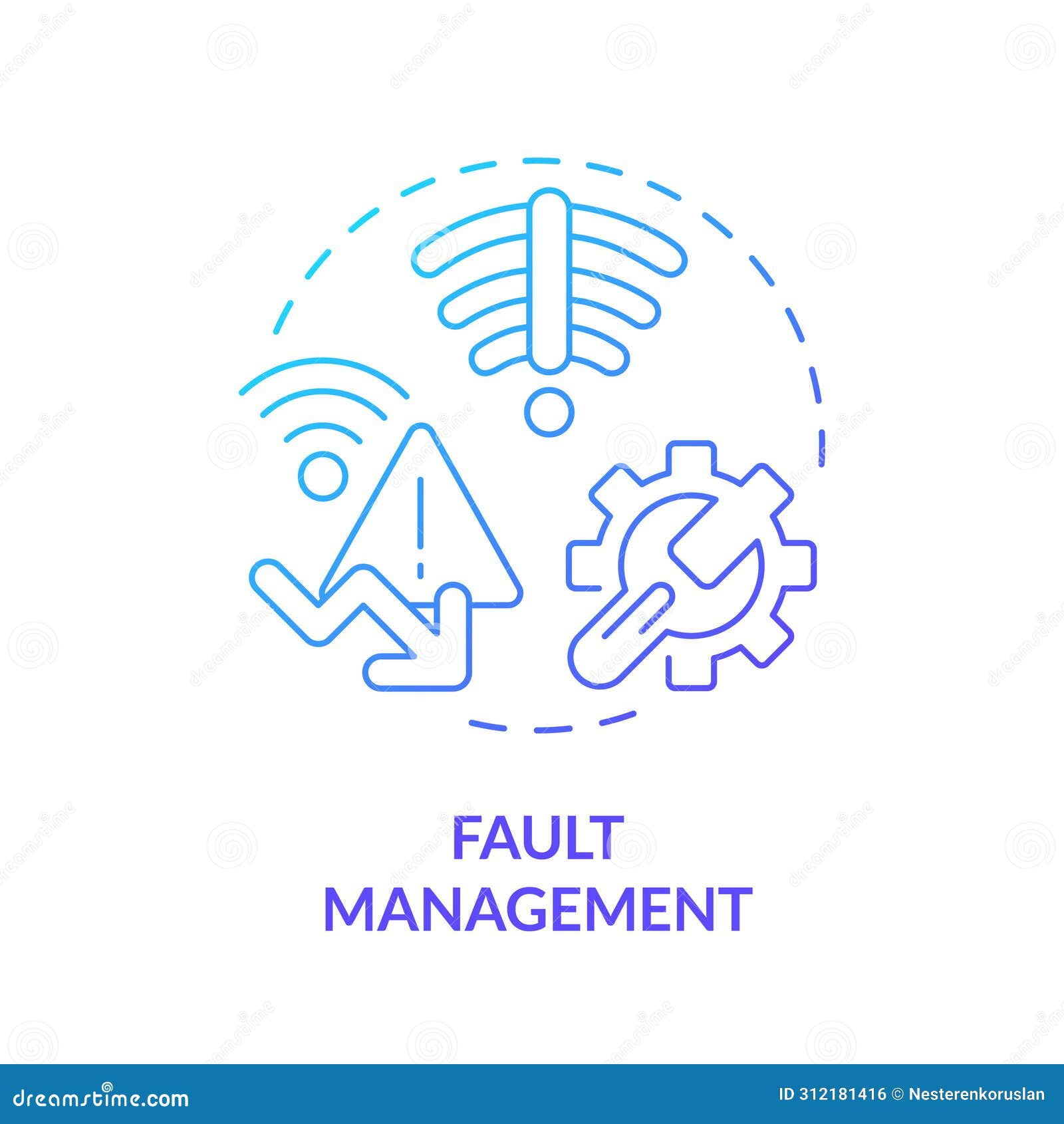 Fault Management Blue Gradient Concept Icon Stock Vector - Illustration ...