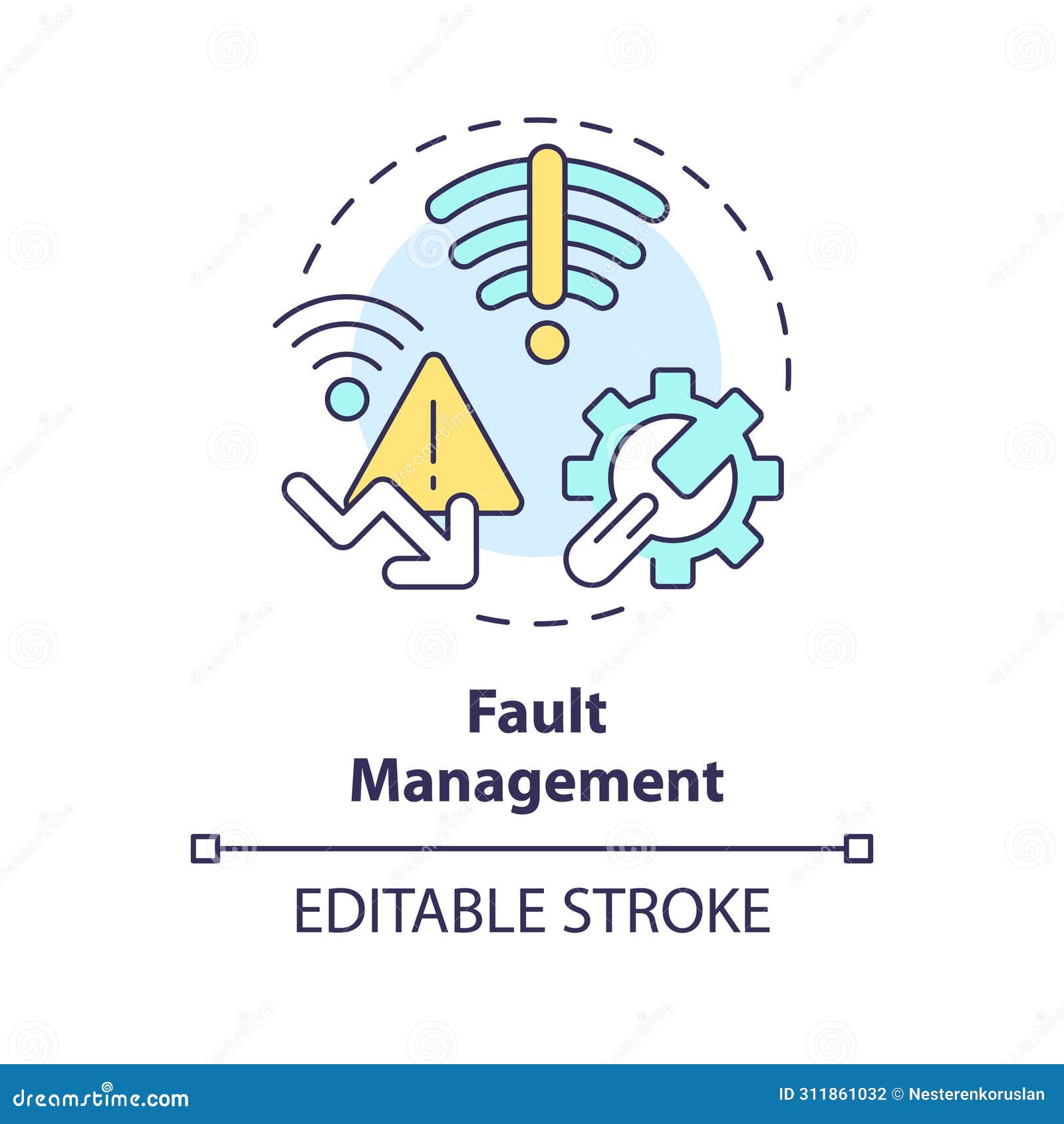 Fault Management Multi Color Concept Icon Stock Vector - Illustration ...