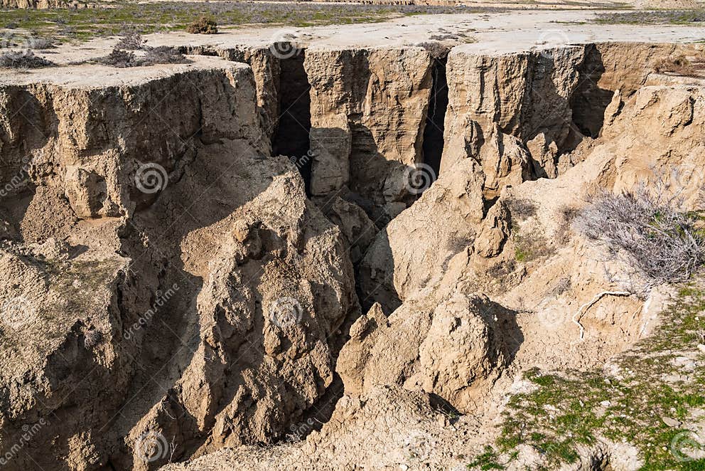 Faults of the Earth Crust, Consequence of the Earthquake Stock Image ...
