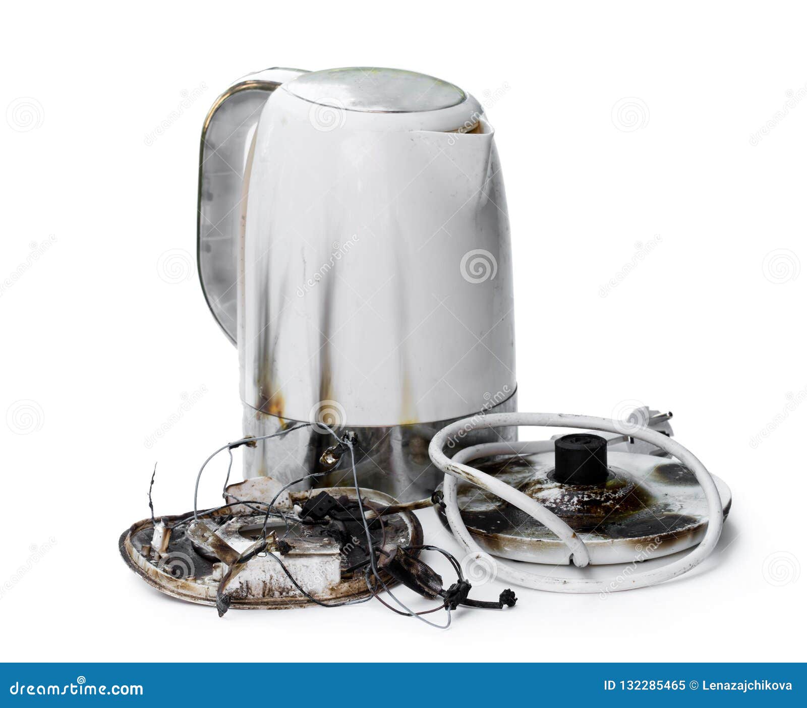 Faulty Automatic Electric Kettle Caught Fire Stock Image - Image of ...