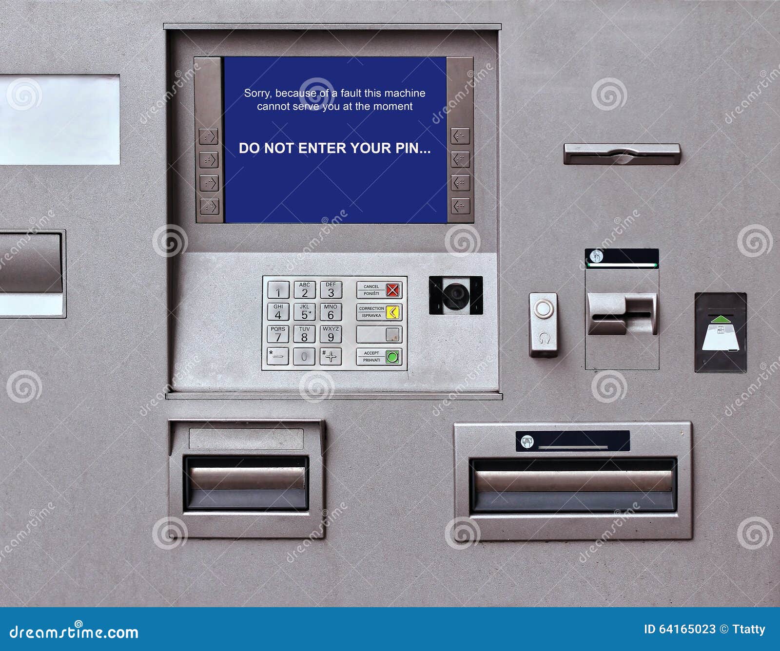 Faulty cash machine stock image. Image of banking, bank - 64165023