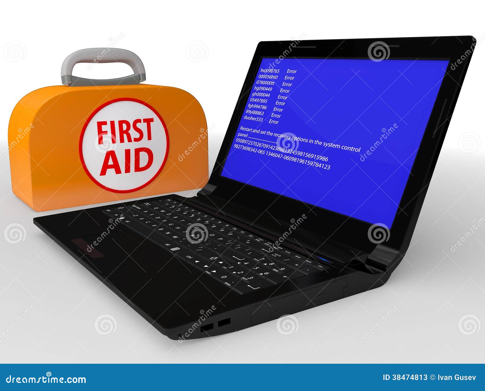 Faulty Computer with System Error Stock Illustration - Illustration of ...