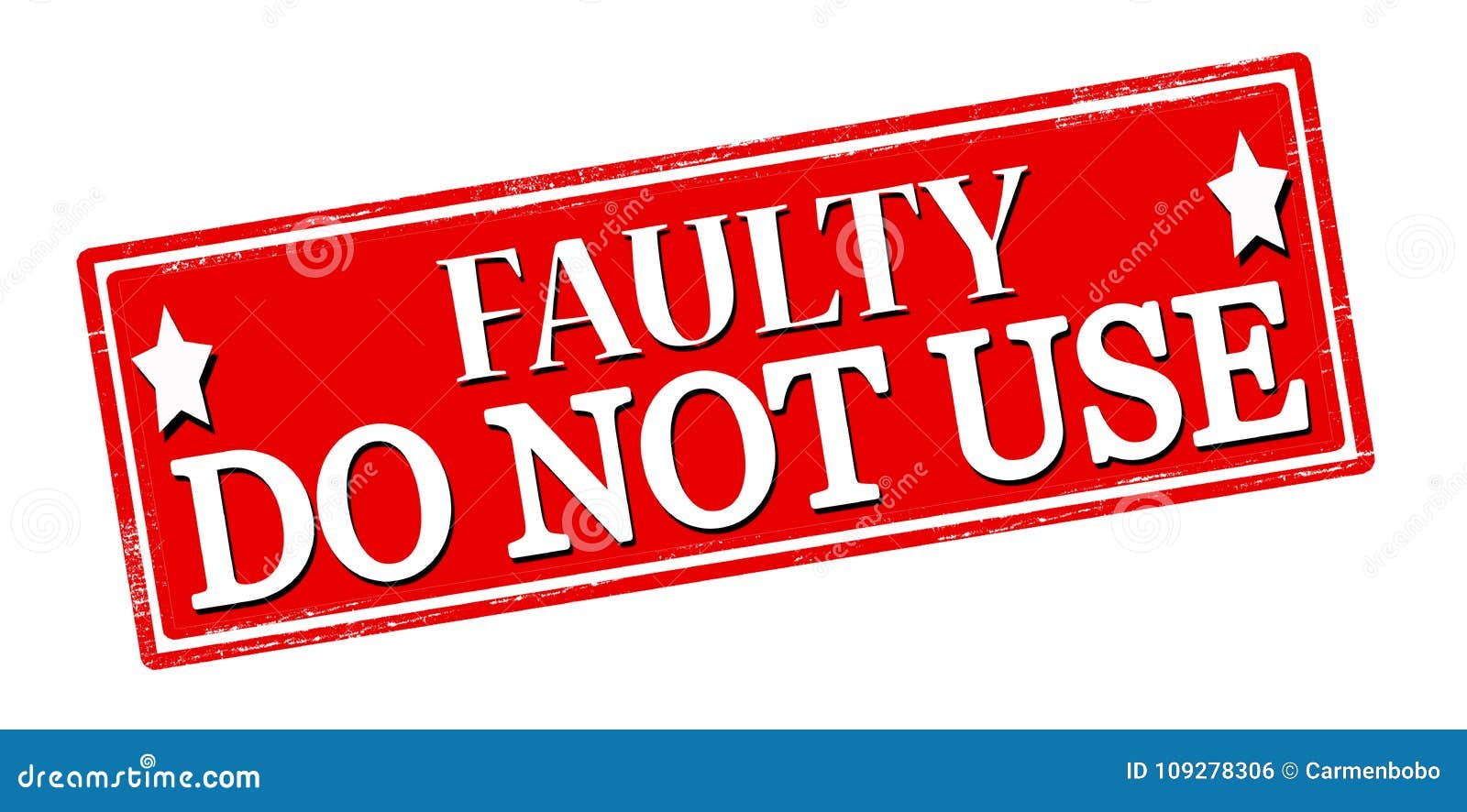 Faulty do not use stock illustration. Illustration of employ - 109278306