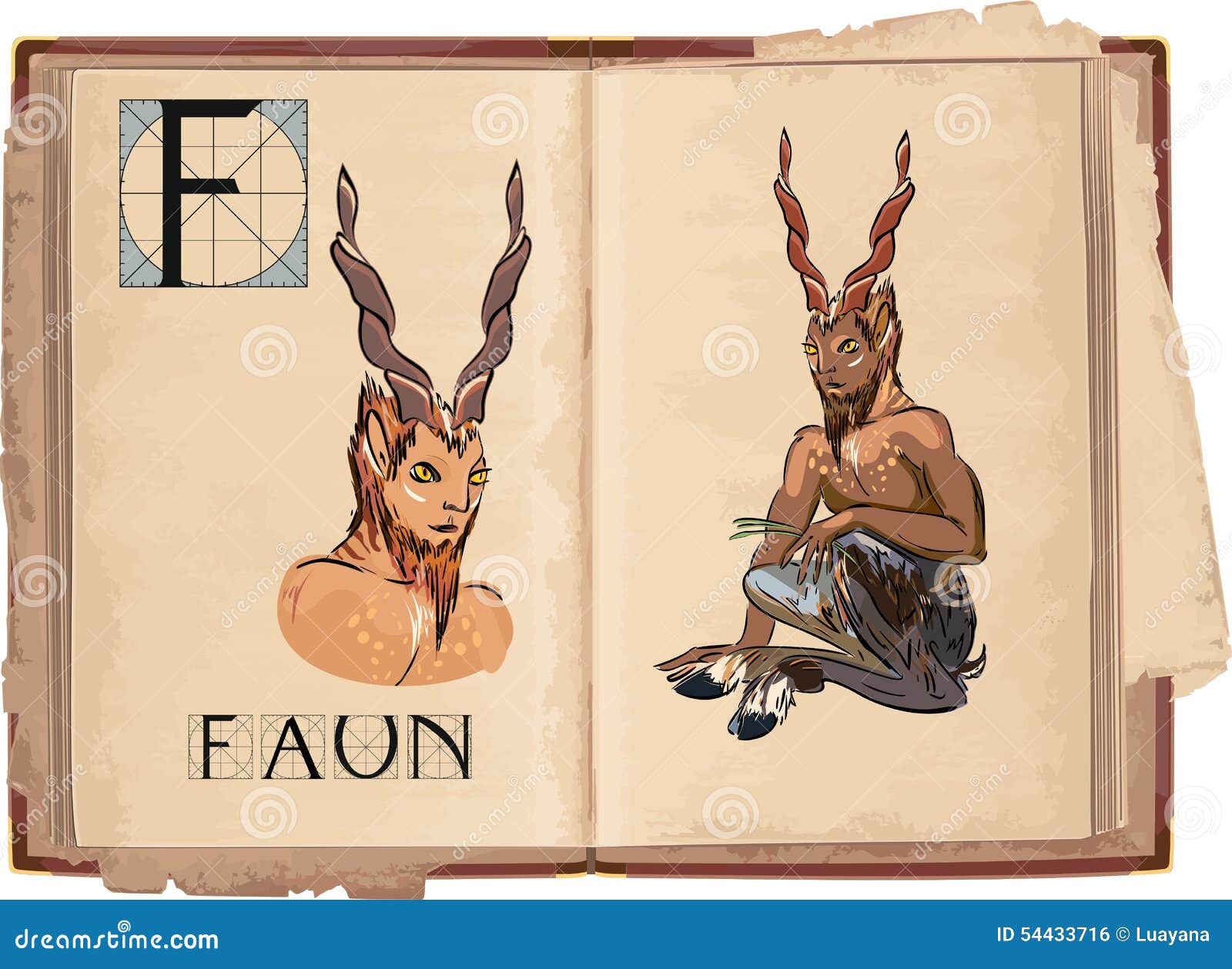 Faun stock vector. Illustration of book, antique, greek - 54433716