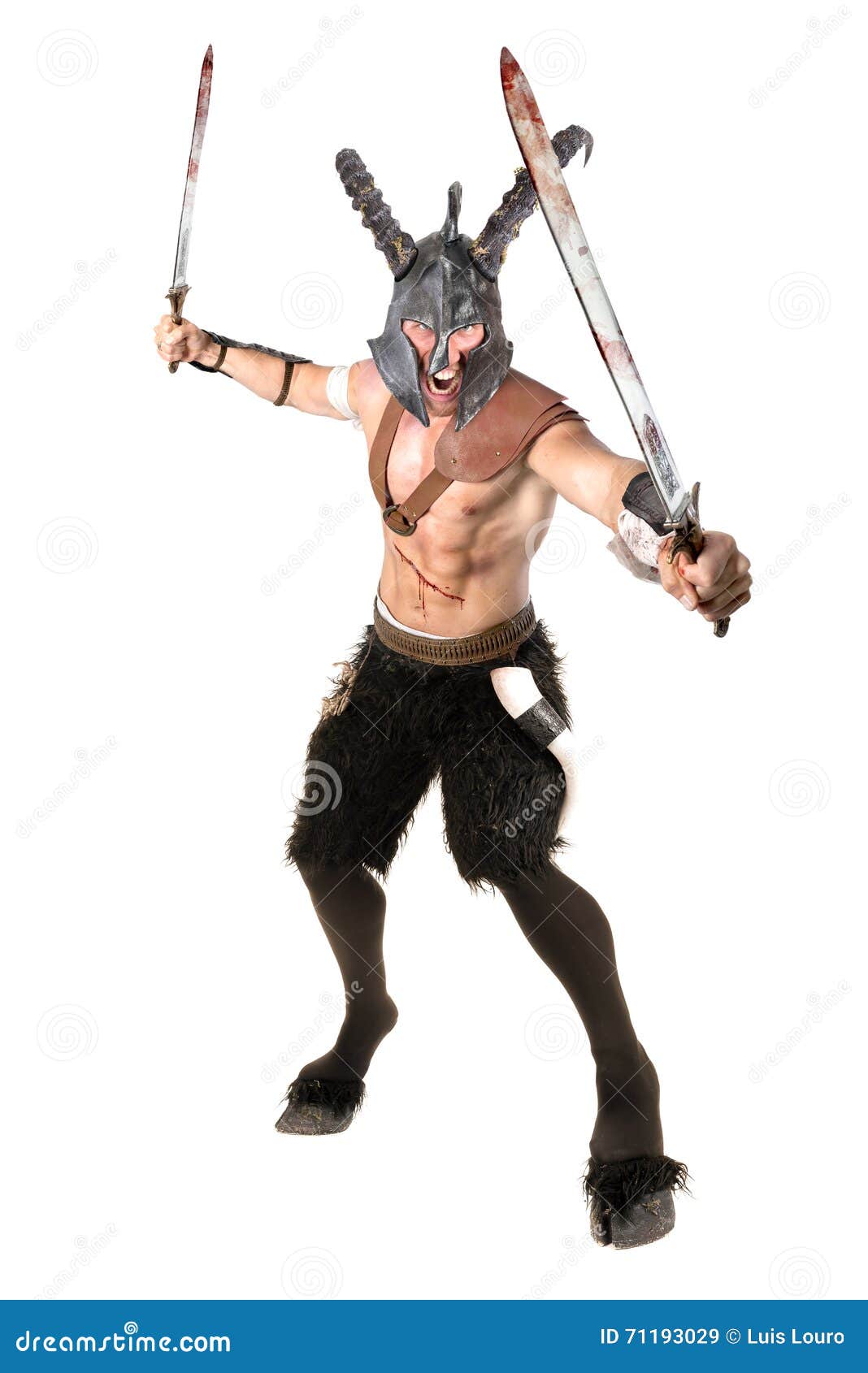 Faun Warrior stock image. Image of gore, horns, bone - 71193029