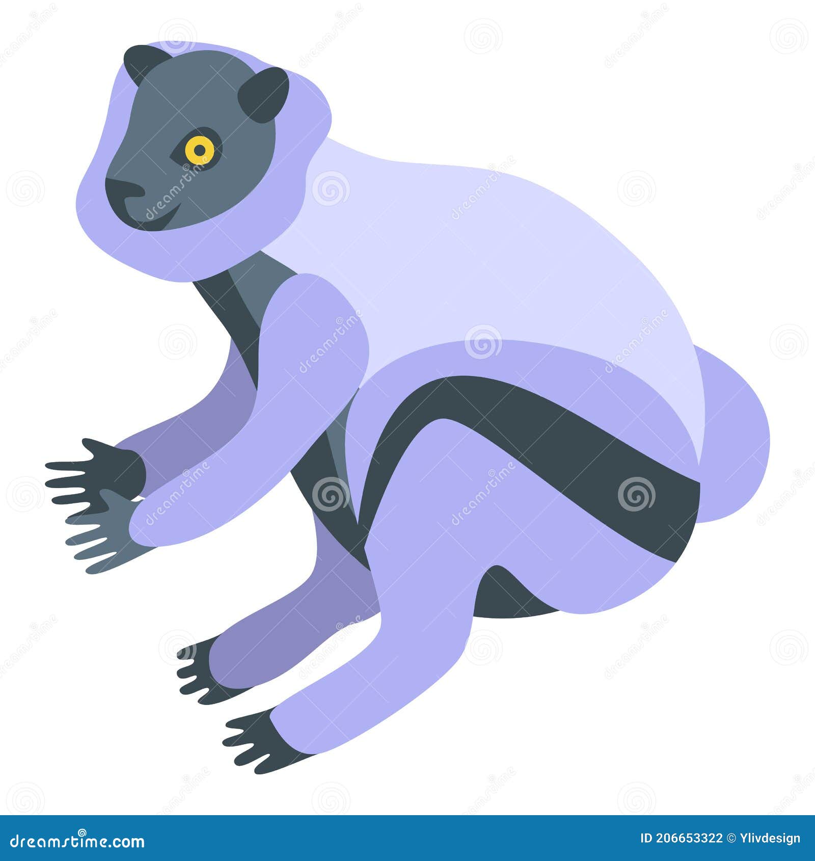 Fauna Lemur Icon, Isometric Style Stock Illustration - Illustration of ...