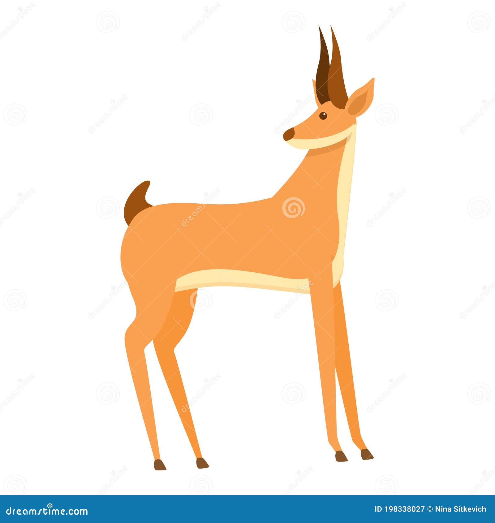 Faune Gazelle Icon, Cartoon Style Stock Vector - Illustration of safari ...