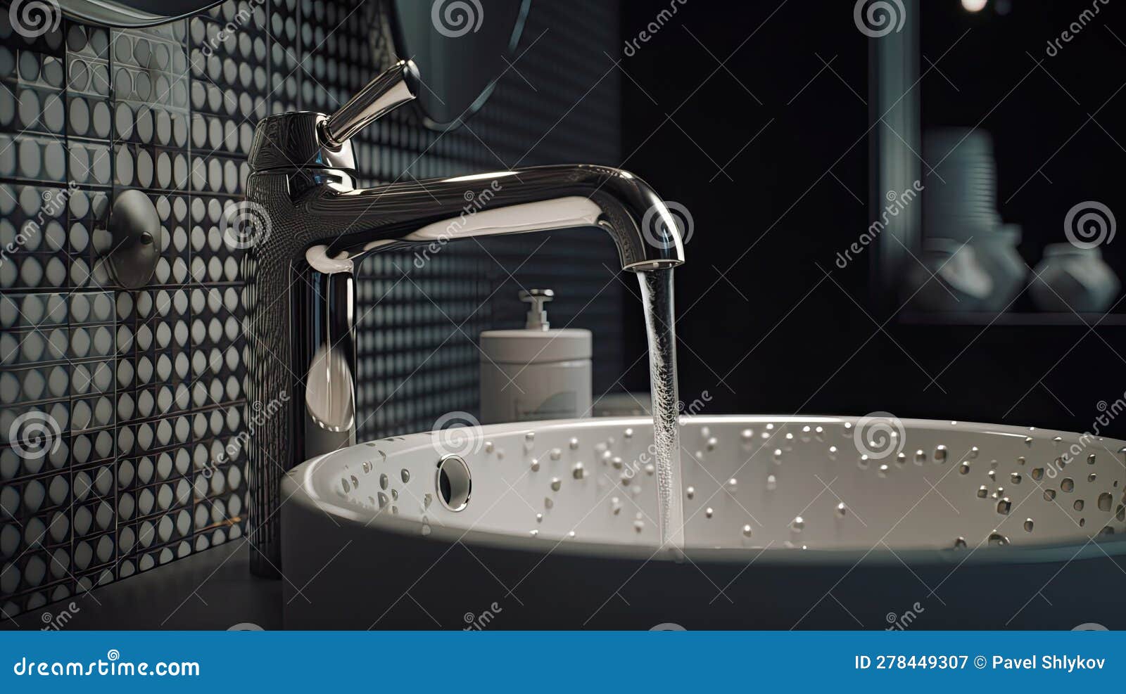 Fauset and shower close up stock illustration. Illustration of ...