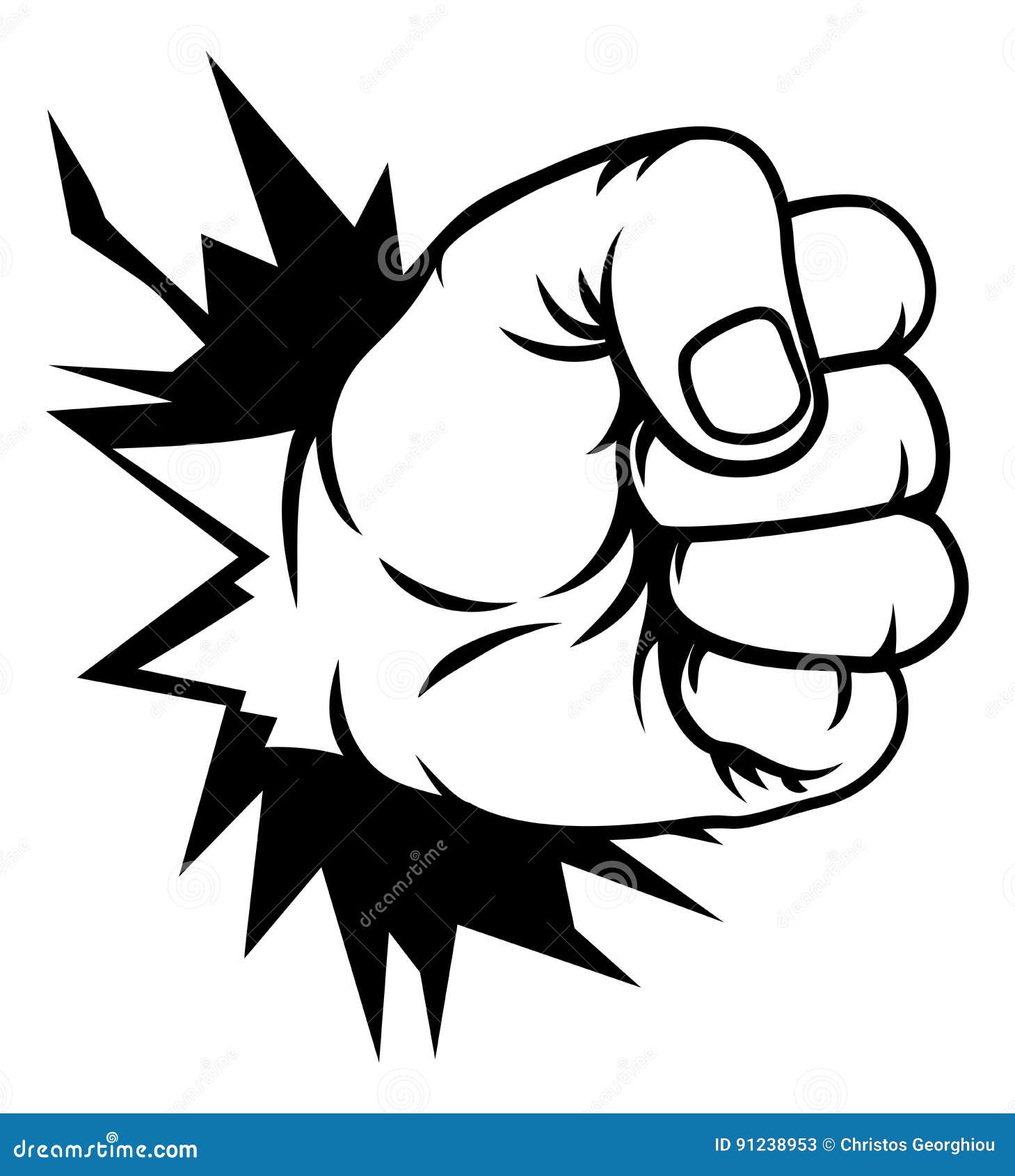 Faust-Hand, Die Durch Wand Locht Vektor Abbildung - Illustration von ...