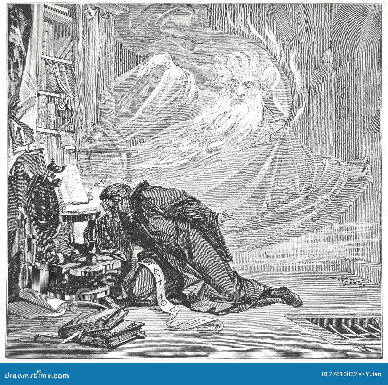 Faust is Speaking with Spirit Editorial Photography - Illustration of ...