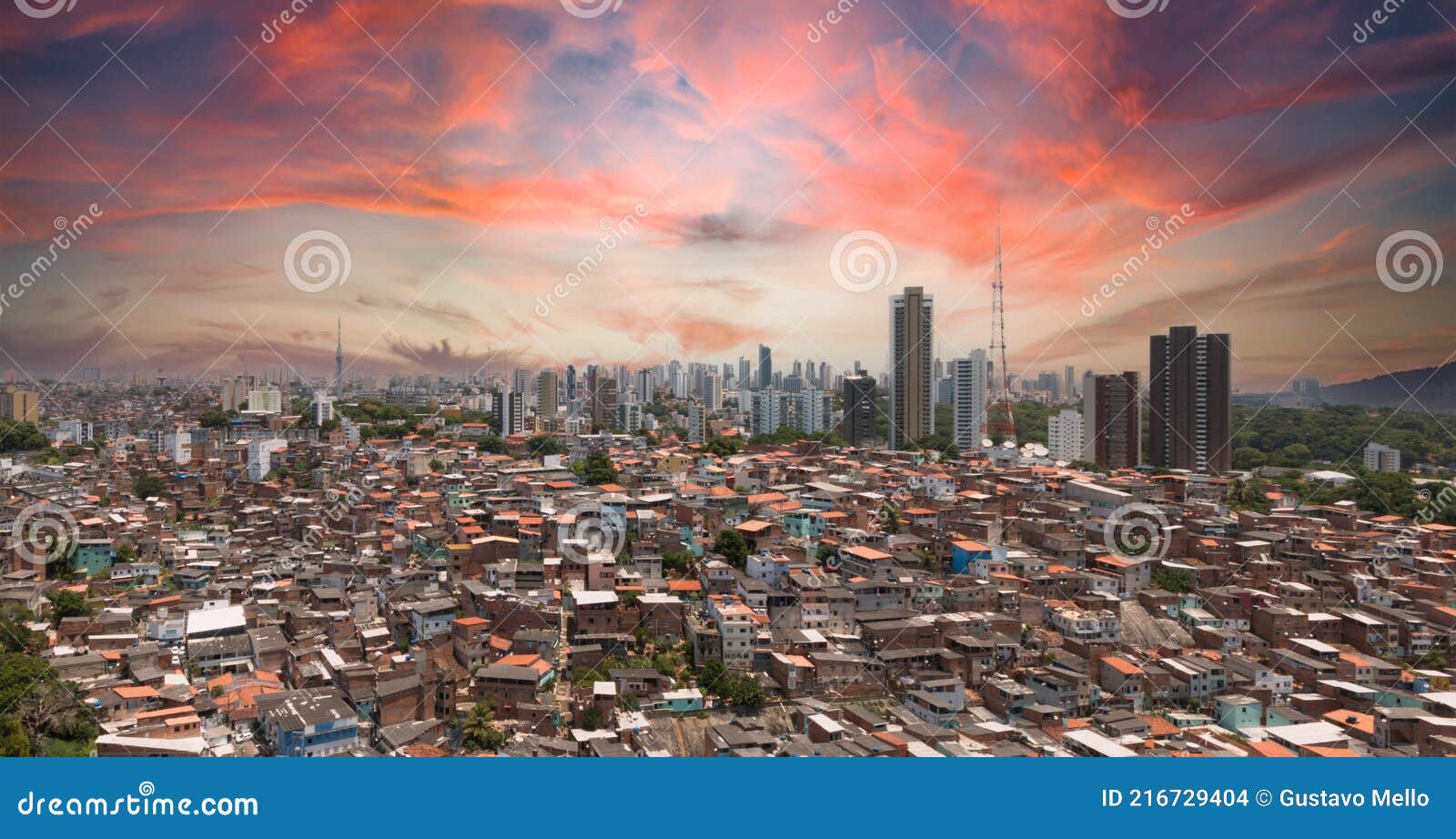 Favela And Buildings Urban Social Contrast Stock Photography ...