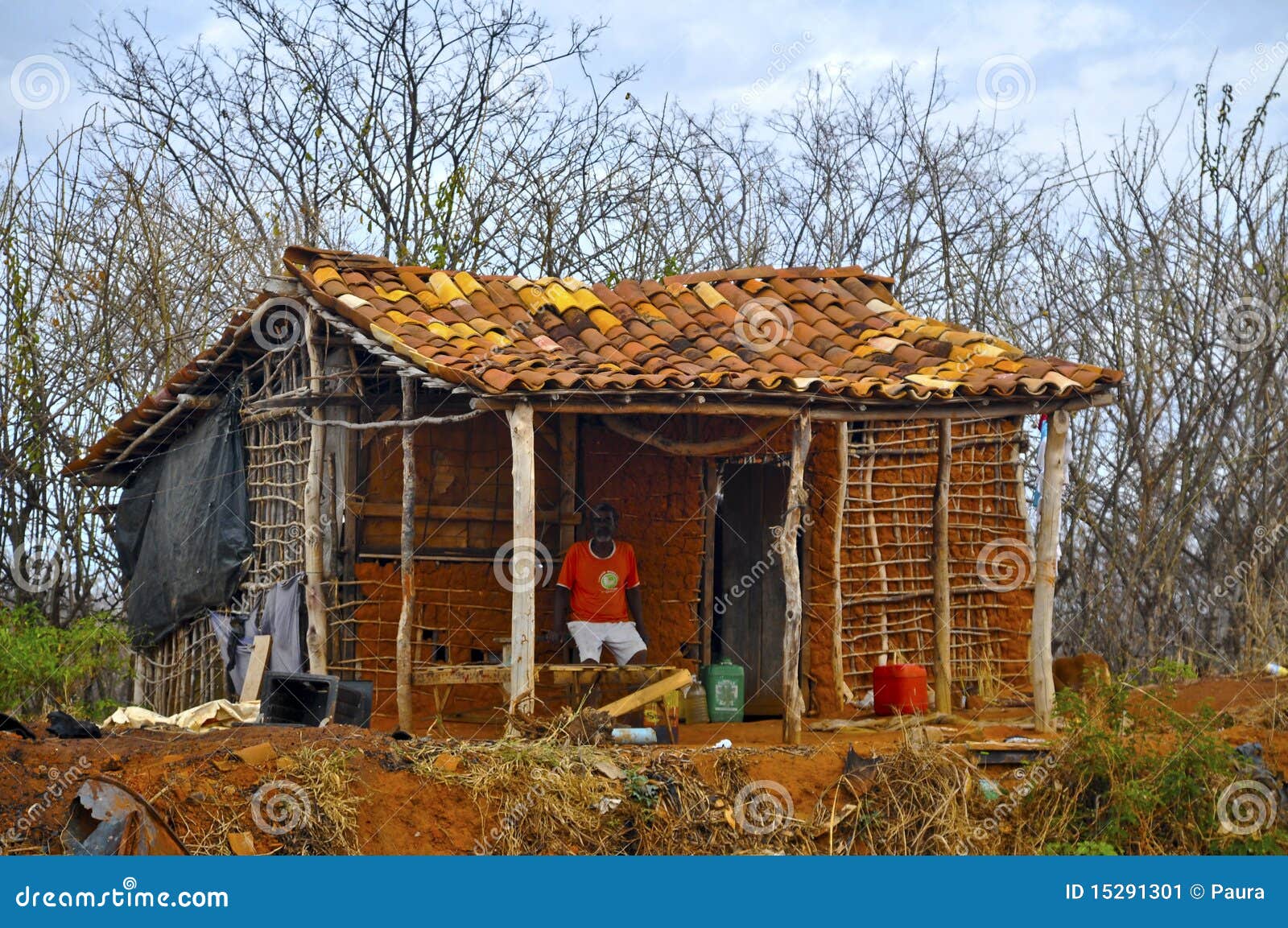 Favela House in Wattle-and-Daub Editorial Photo - Image of impact ...