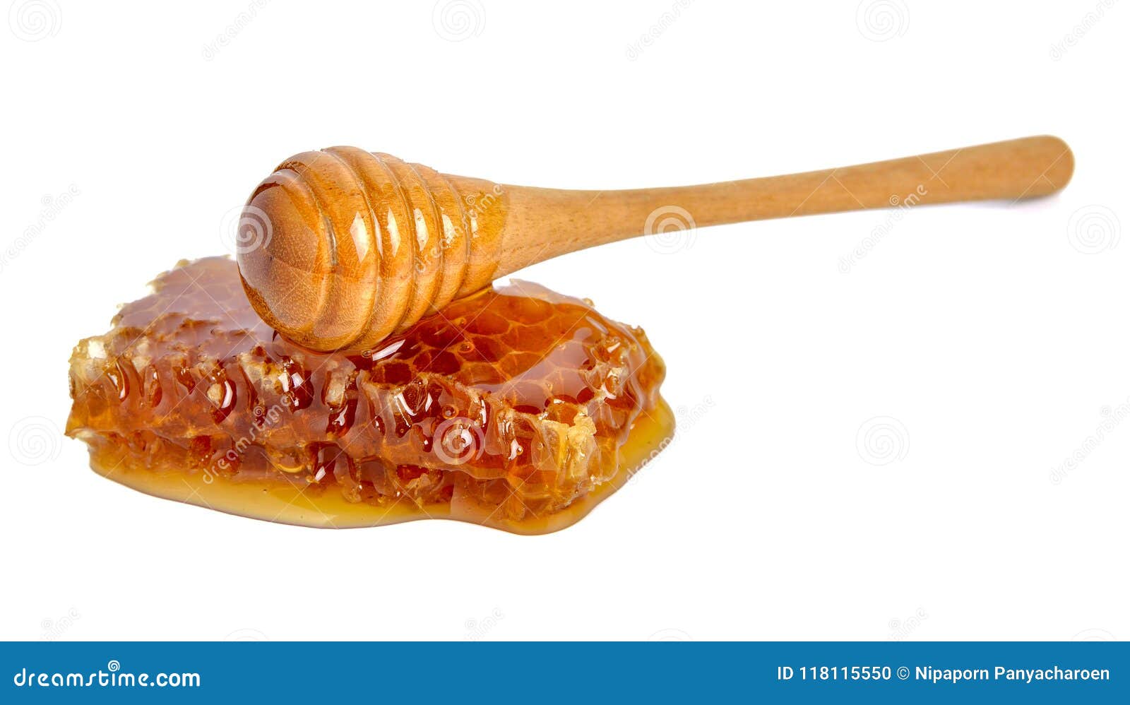 Favo De Mel E Mel Isolados No Branco Foto de Stock - Imagem de alimento ...