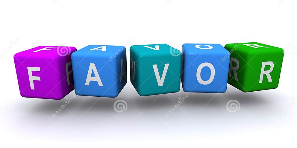 Favor word block on white stock illustration. Illustration of interest ...