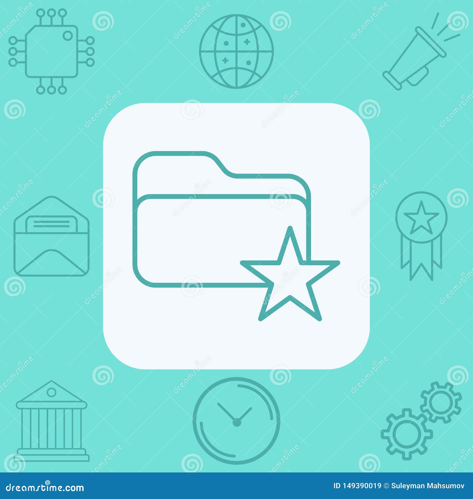 Favorite Folder Vector Icon Sign Symbol Stock Illustration ...