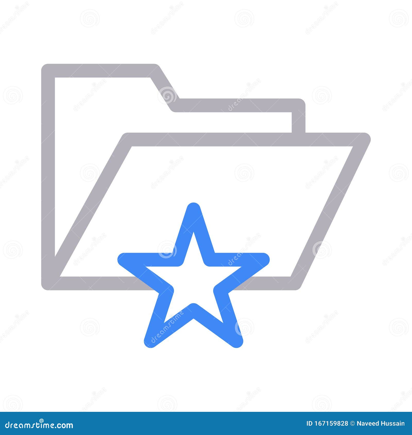 Favorite Folder Vector Color Line Icon Stock Vector - Illustration of ...