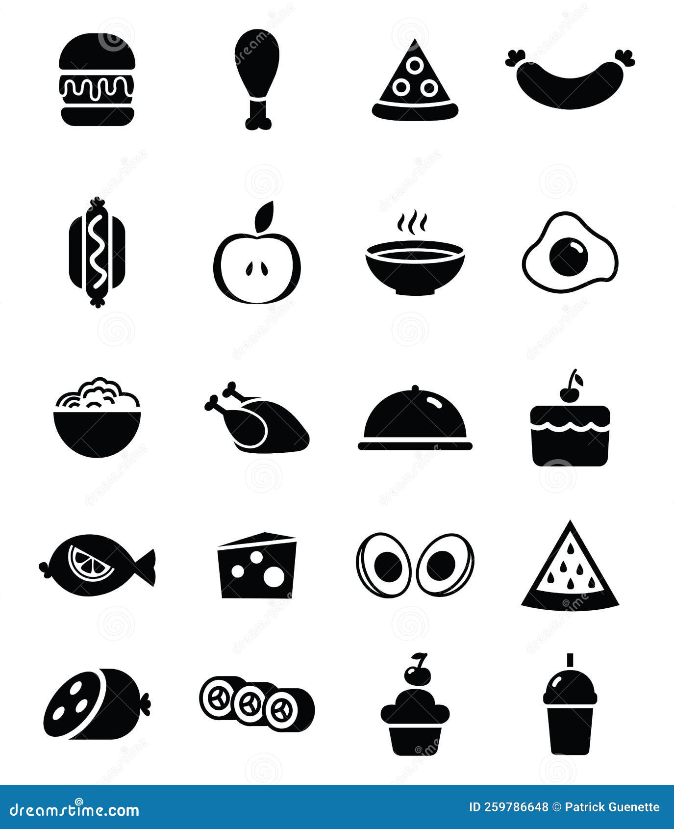 Favorite food, icon stock vector. Illustration of sweet - 259786648