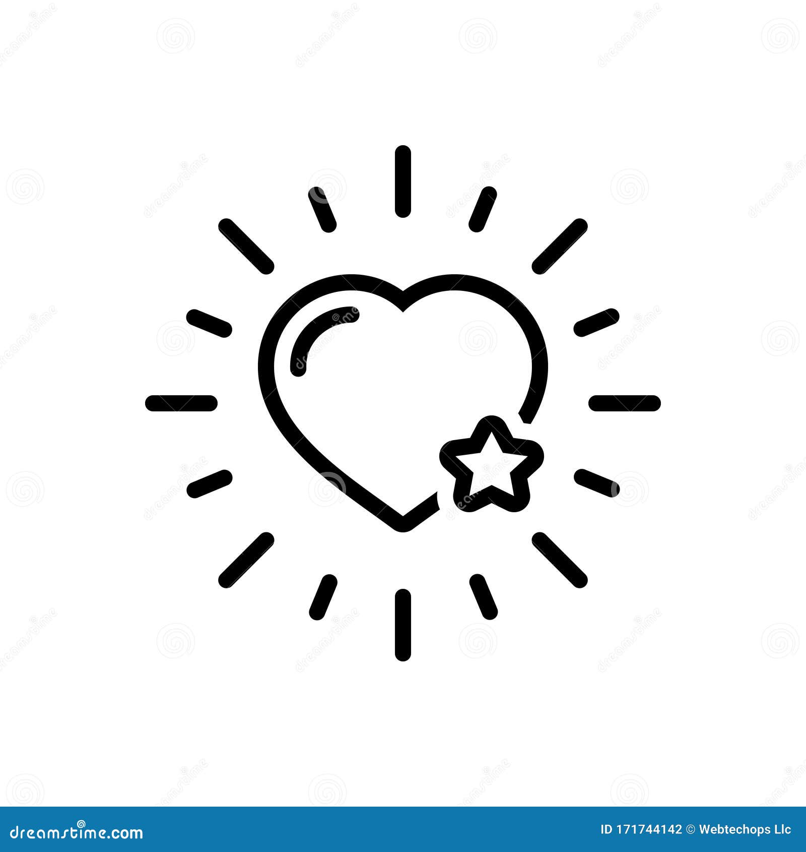 Black Line Icon for Favorite, Most Liked and Dearest Stock Vector ...