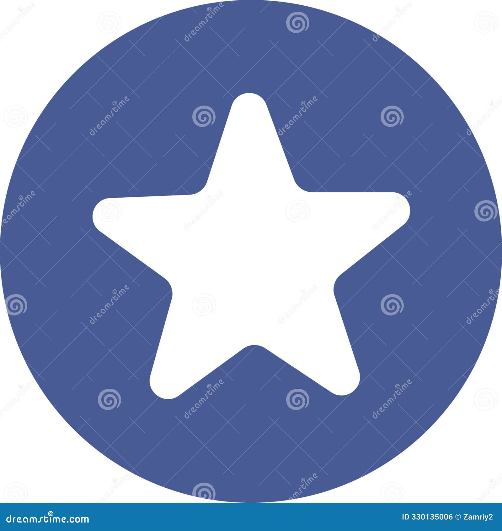 Favorite Icon with a Star Symbol. Bookmarks Button. Round Blue Vector ...