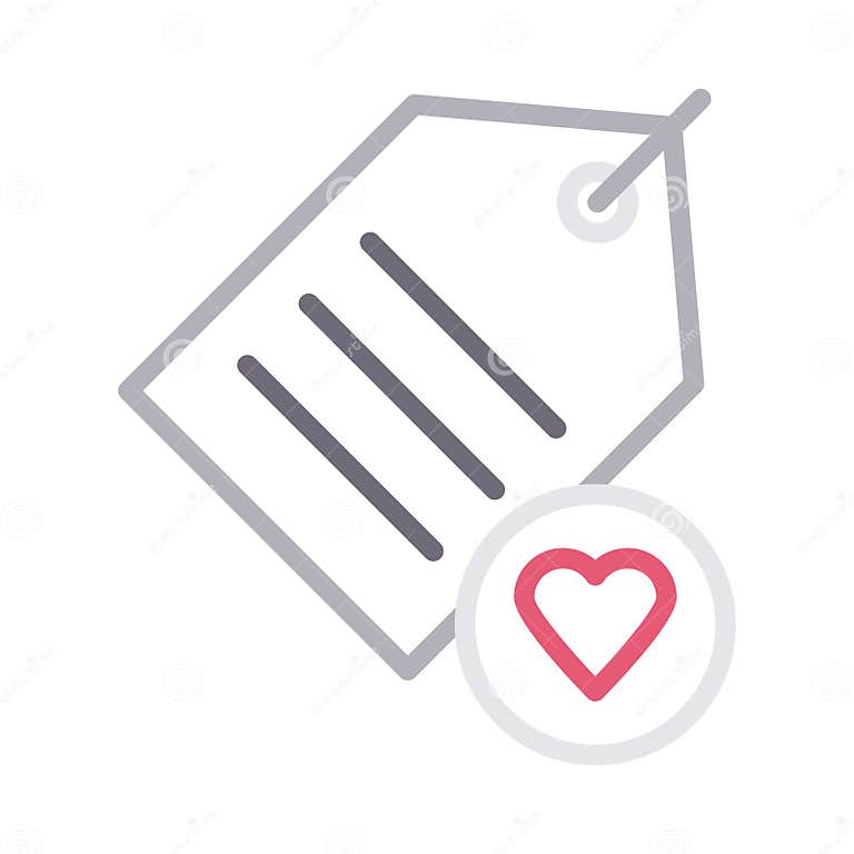Favorite Label Thin Color Line Vector Icon Stock Vector - Illustration ...