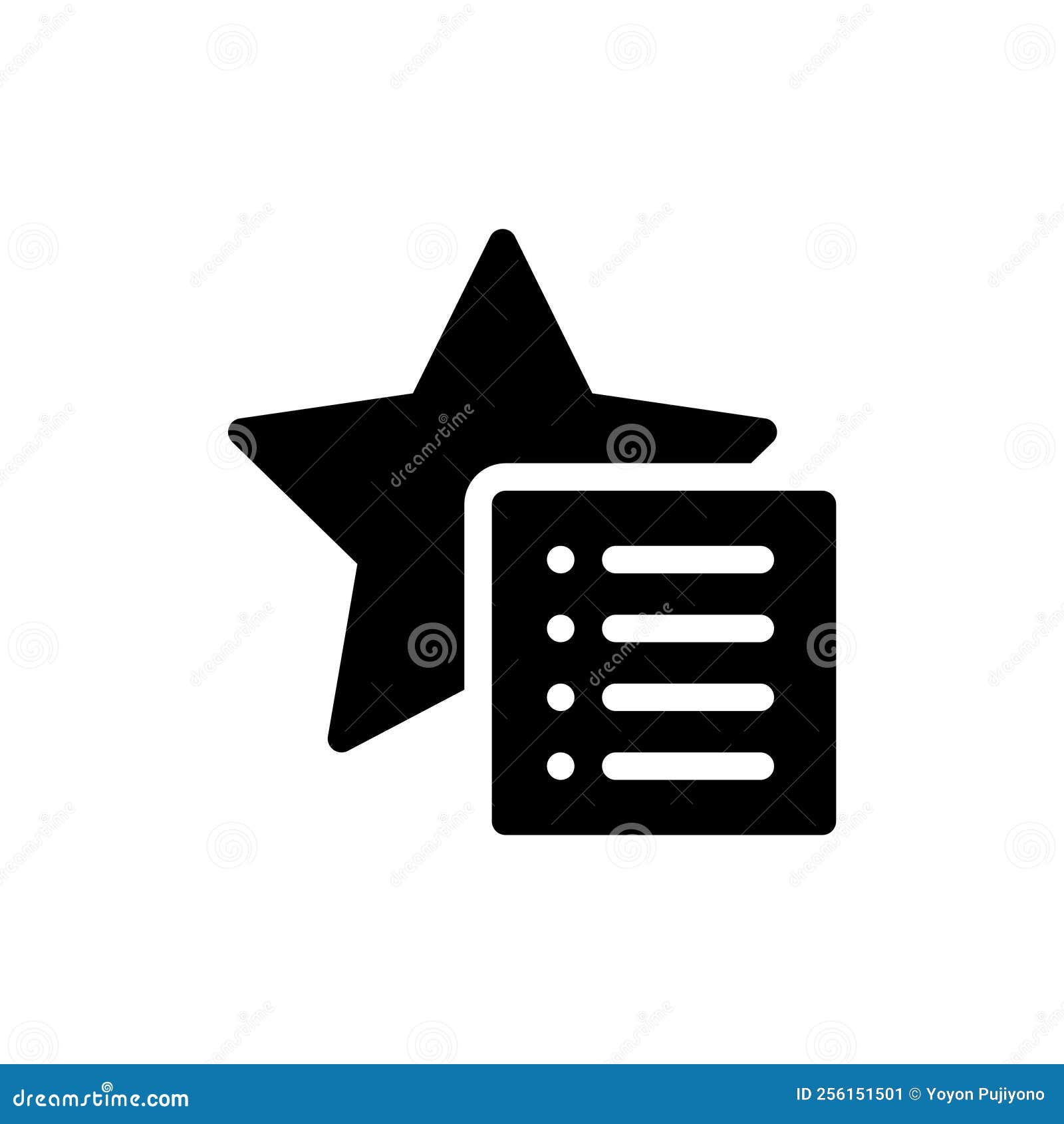 Favorite List Icon in Black Solid Style Stock Vector - Illustration of ...