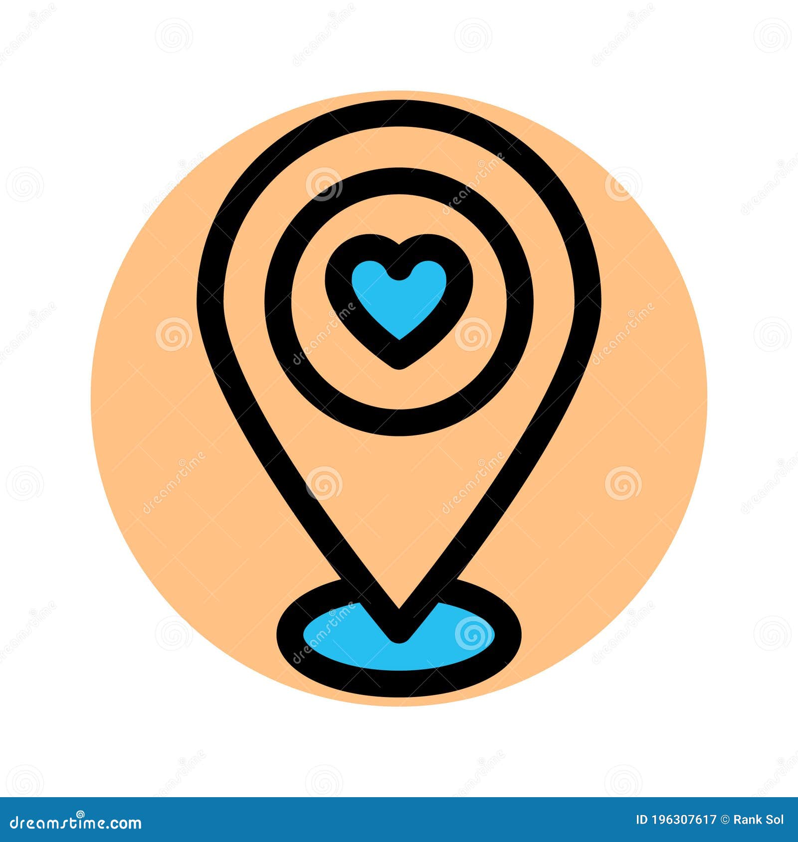 Favorite Location, Heart Fill Vector Icon Which Can Easily Modify or ...
