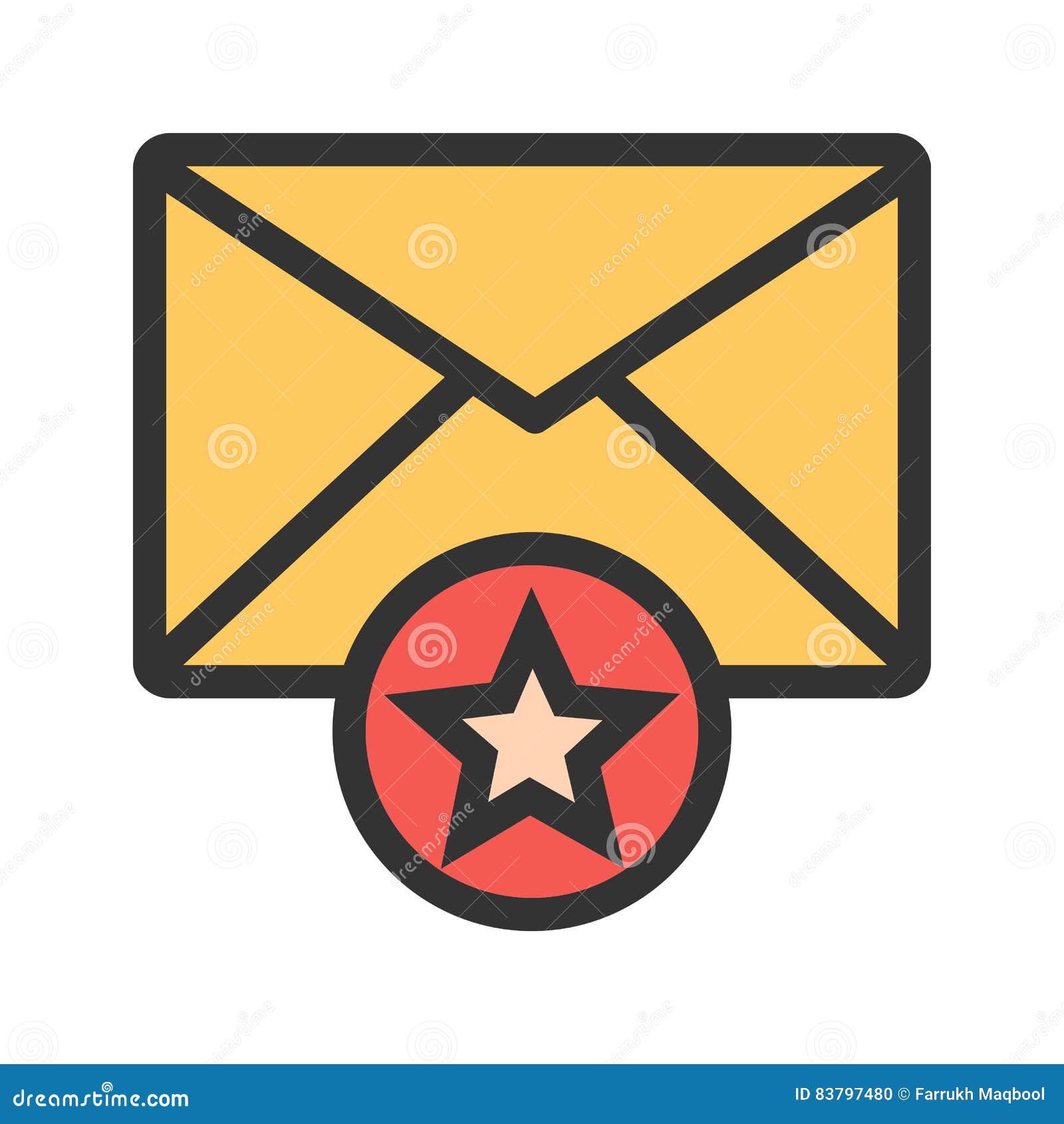 Favorite Mail stock vector. Illustration of attachment - 83797480