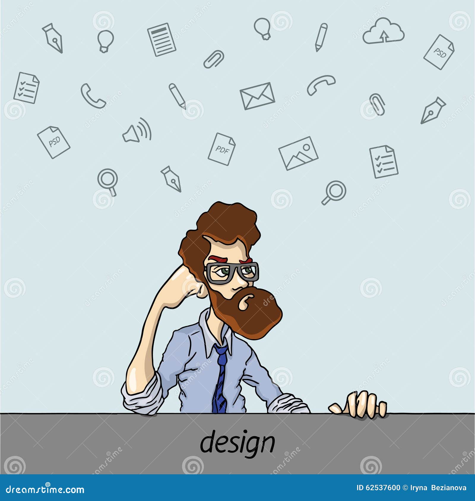 Boring Work Concept Of Landing Page With Bored Office Worker Reading ...