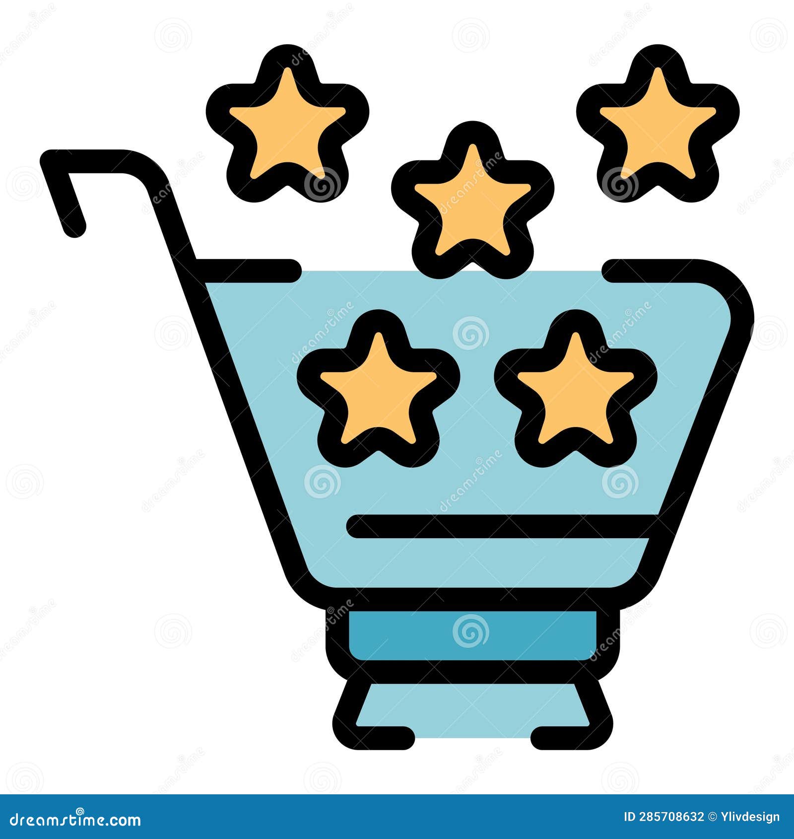 Favorite Shop Cart Icon Vector Flat Stock Illustration - Illustration ...
