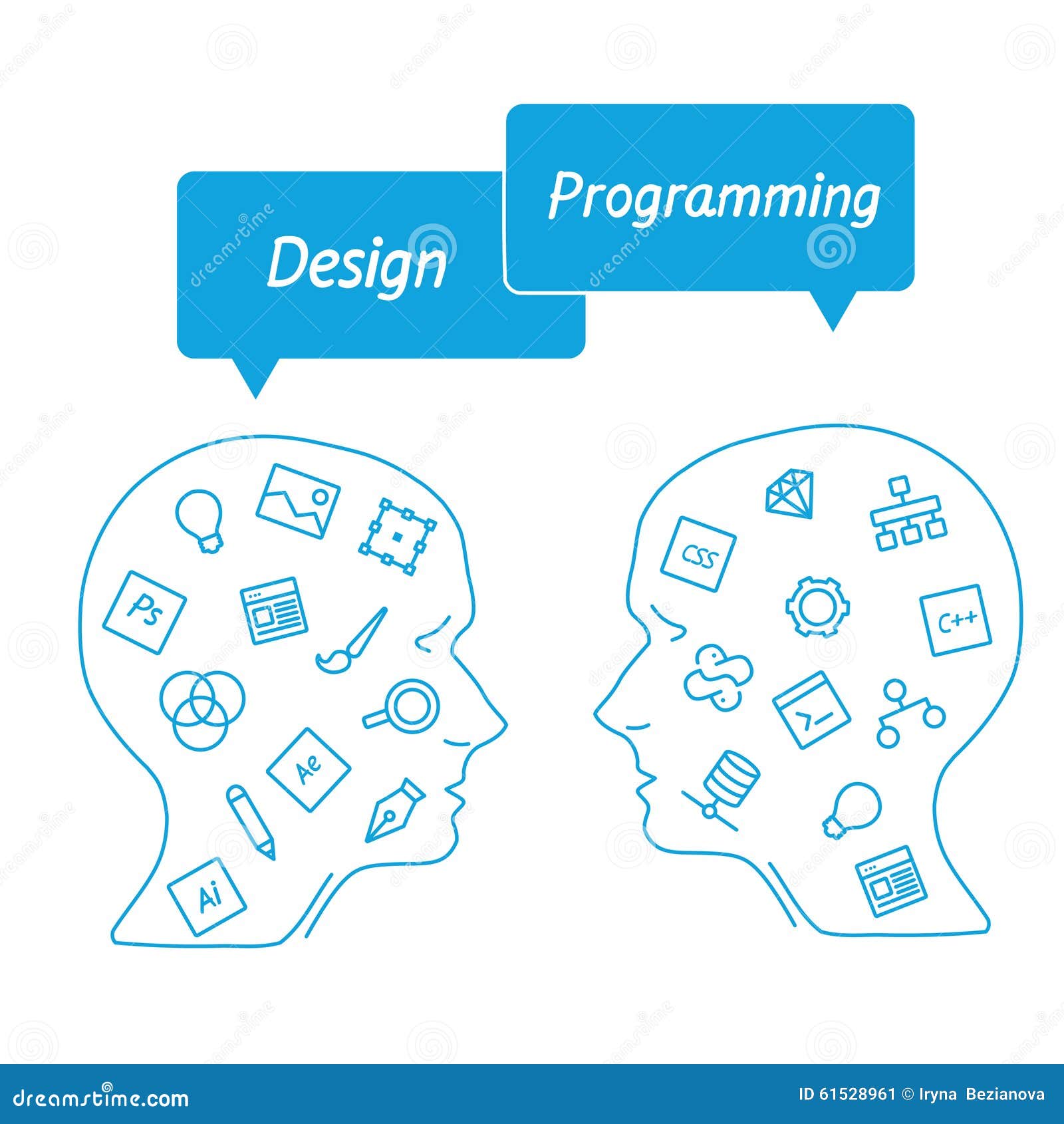 Favorite of Software Programmers in the Form Icons Stock Illustration ...