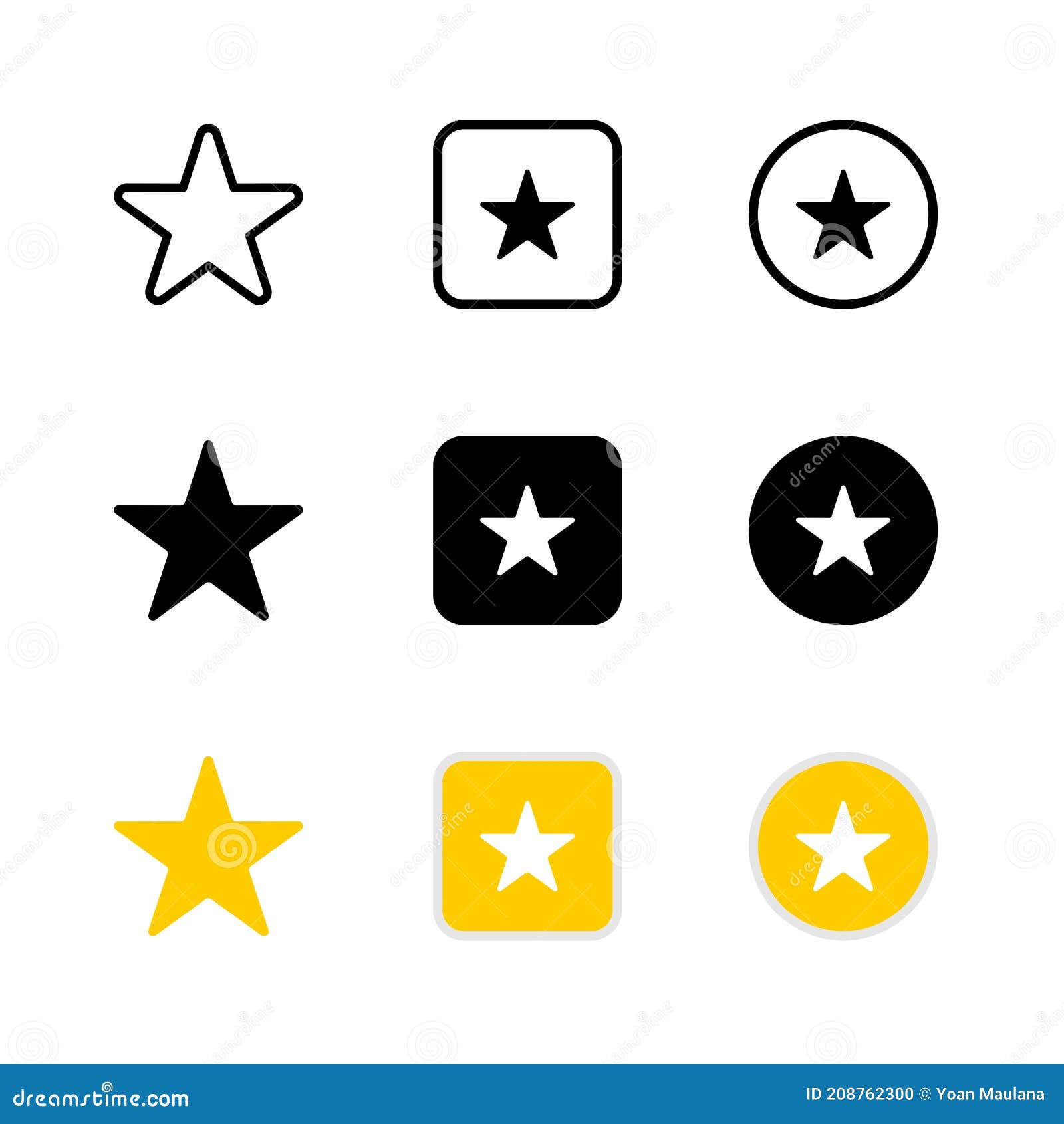 Favorite Star Button Icon : Digital Theme Technology Theme Stock Vector ...