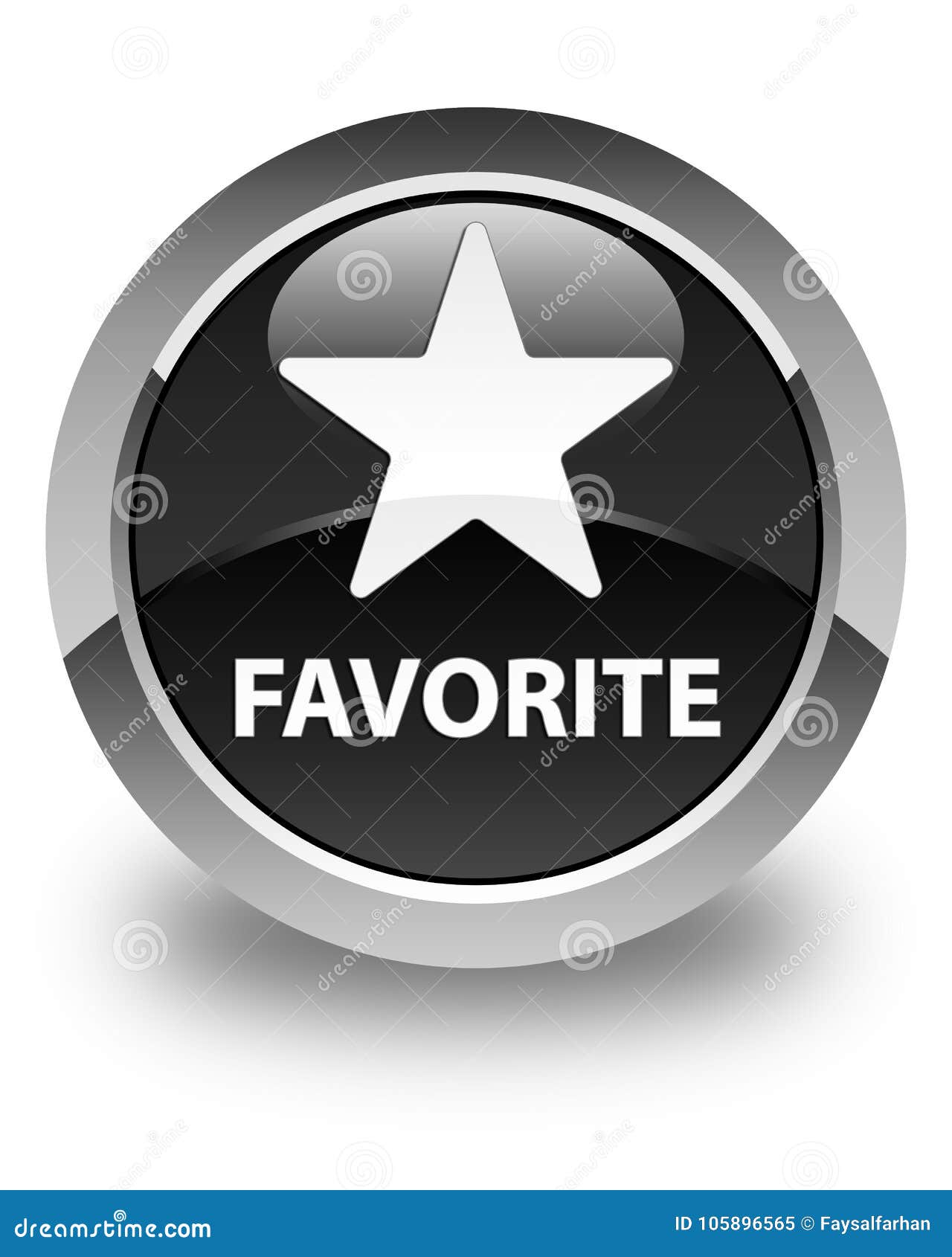 Favorite (star Icon) Glossy Black Round Button Stock Illustration ...