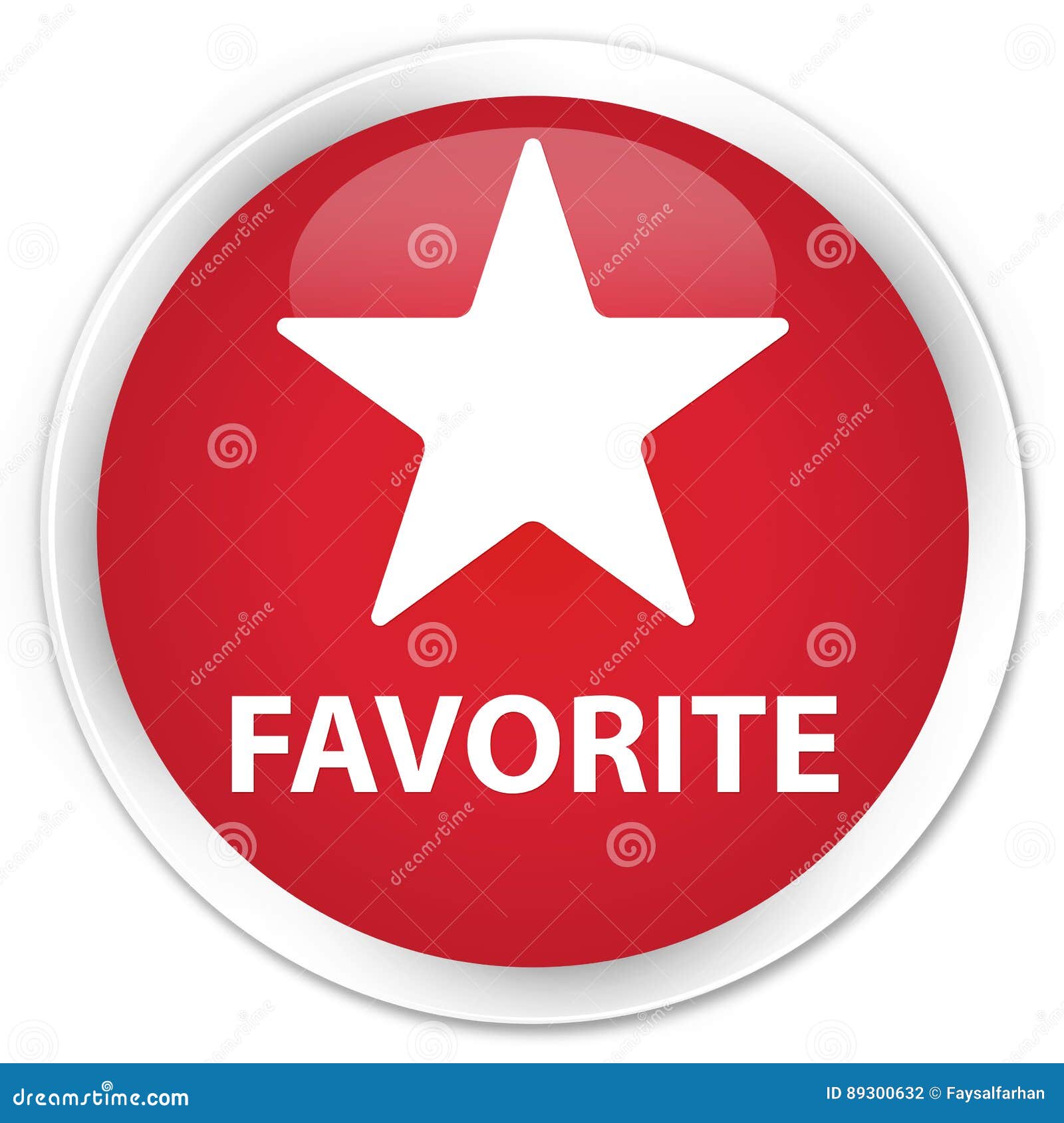 Favorite (star Icon) Premium Red Round Button Stock Illustration ...