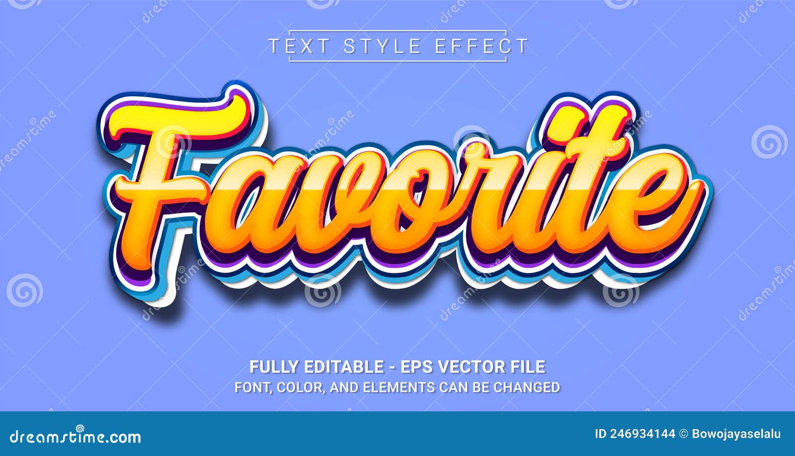 Favorite Text Style Effect. Editable Graphic Text Template Stock Vector ...