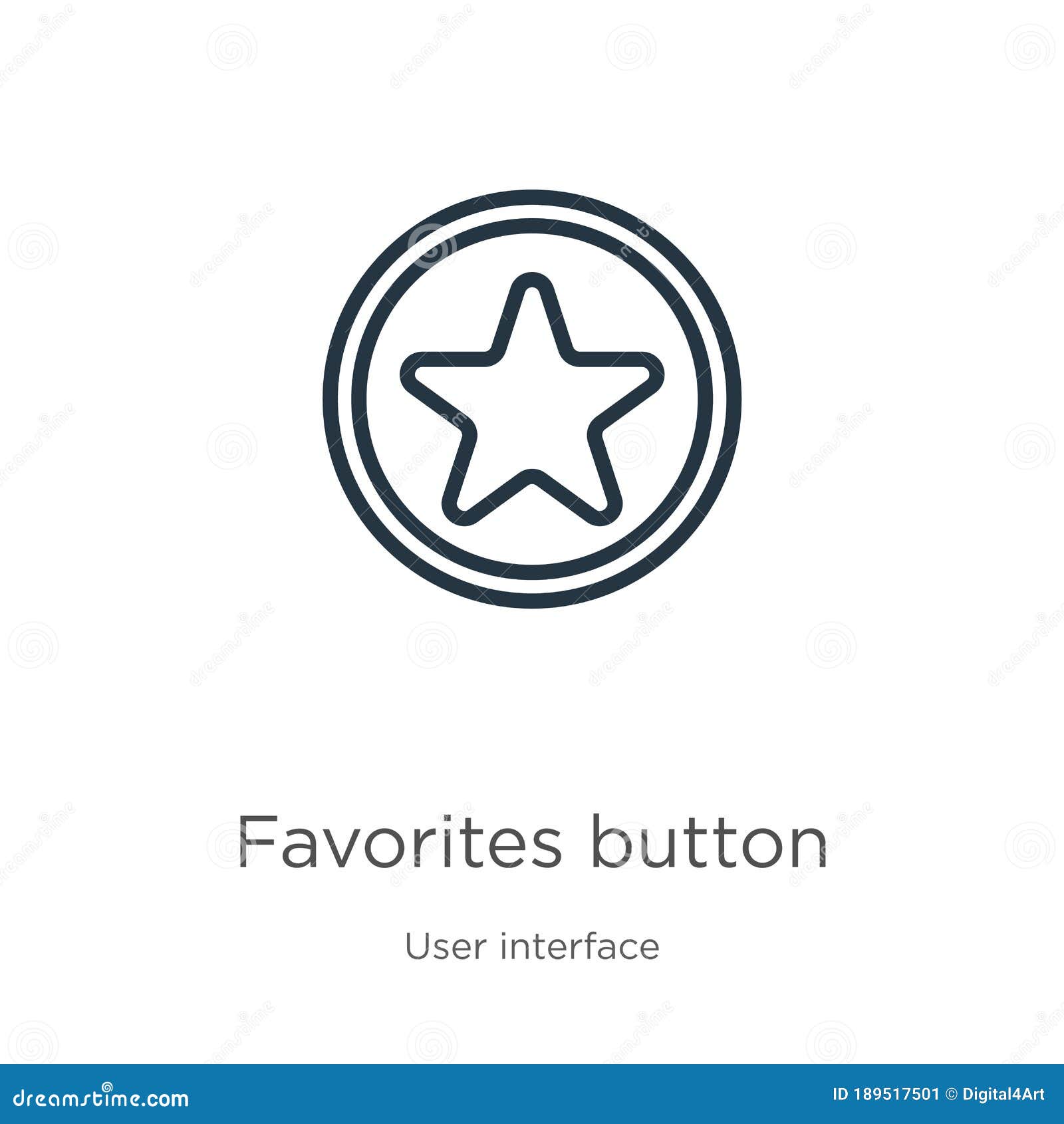 Favorites Button Icon. Thin Linear Favorites Button Outline Icon ...