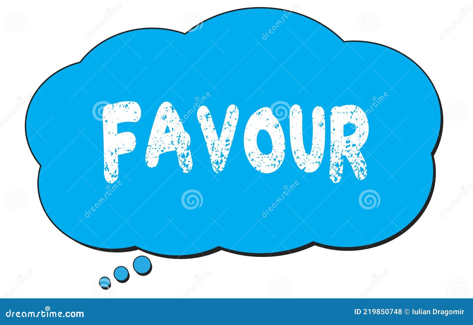 FAVOUR Text Written on a Blue Thought Bubble Stock Illustration ...