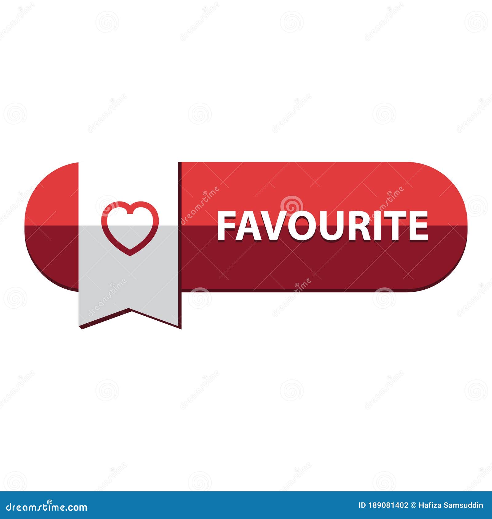 Favourite Button. Vector Illustration Decorative Design Stock Vector ...