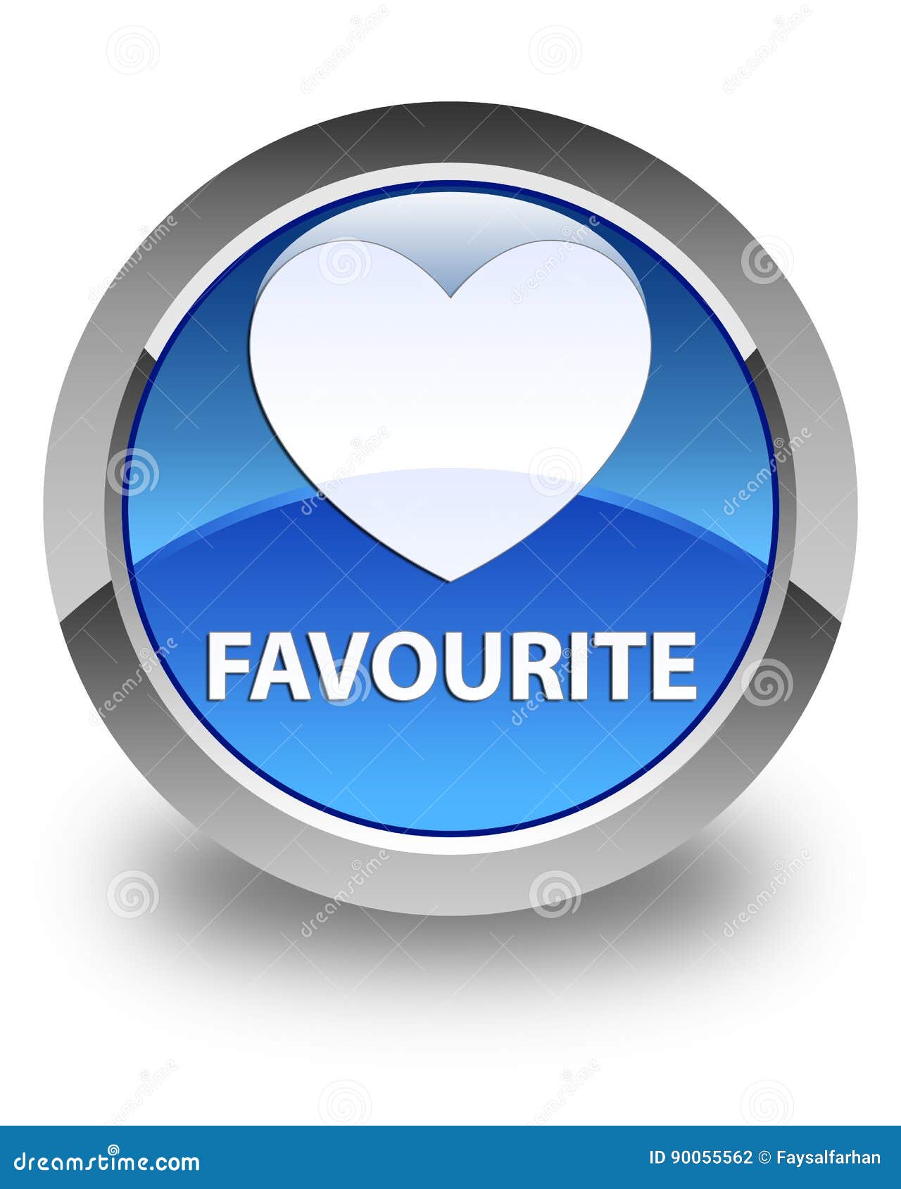 Favourite (heart Icon) Glossy Blue Round Button Stock Illustration ...