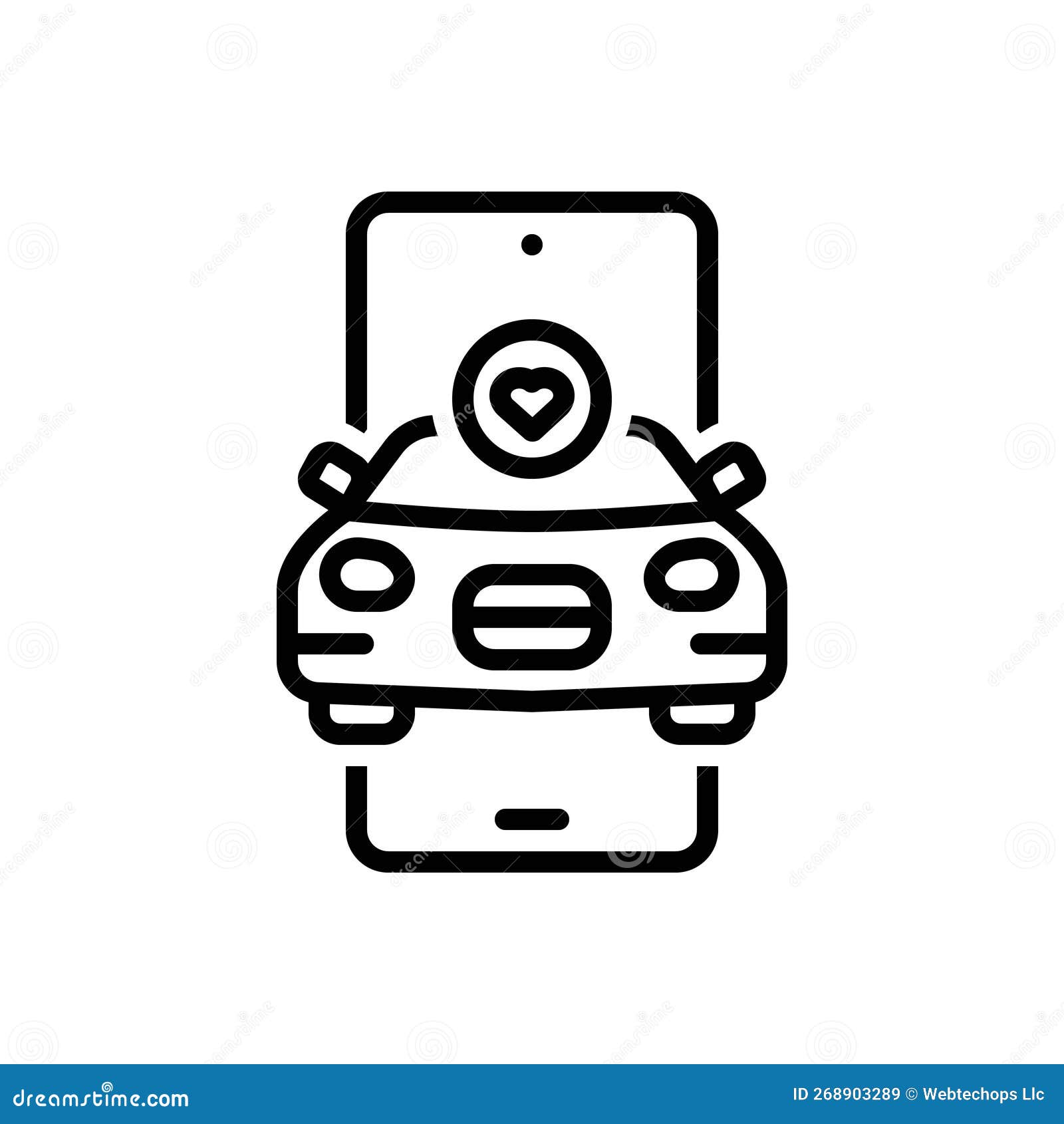 Black Line Icon for Favourite, Most Like and Adored Stock Vector ...