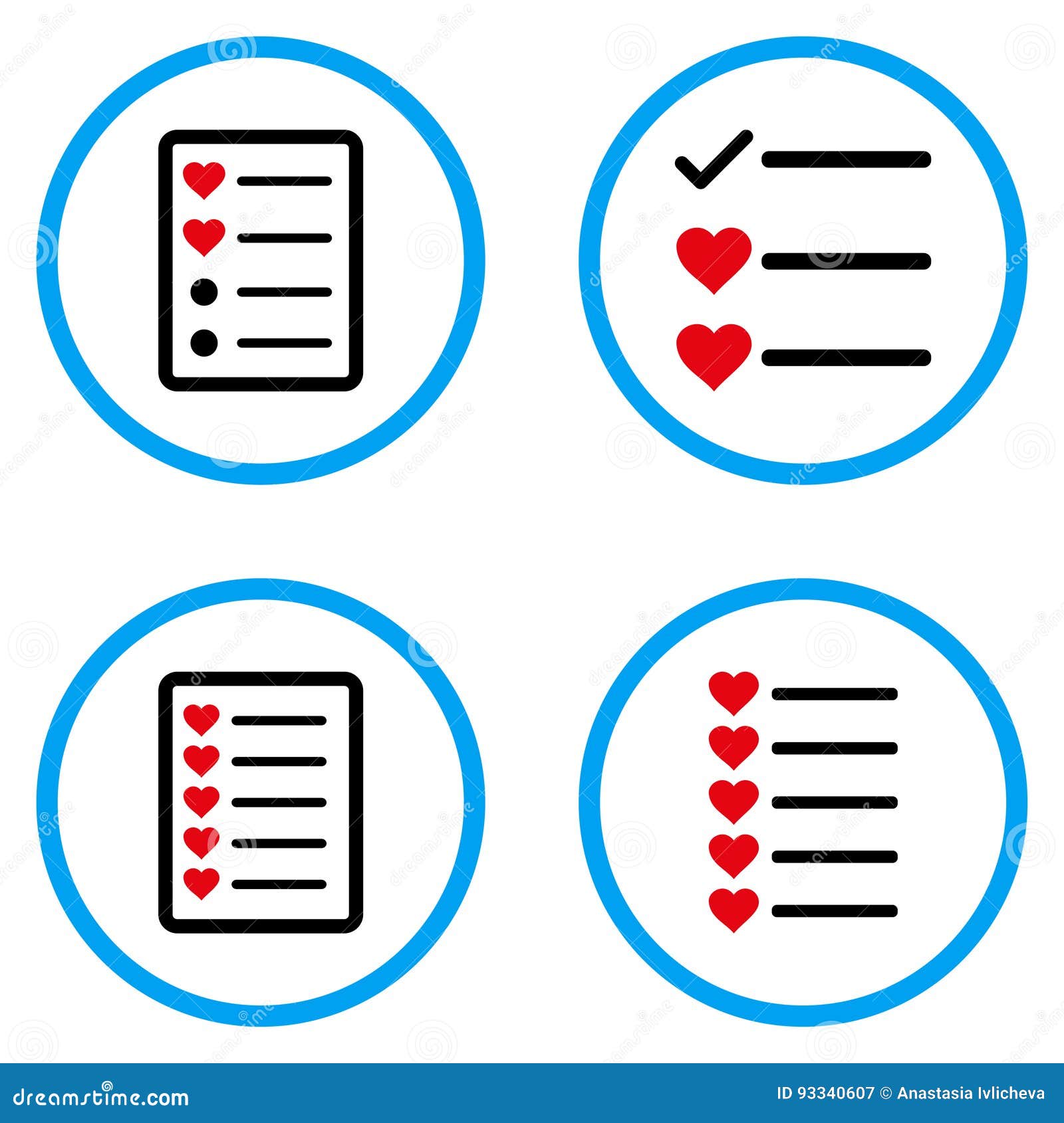 Favourites List Rounded Vector Icons | CartoonDealer.com #93340607