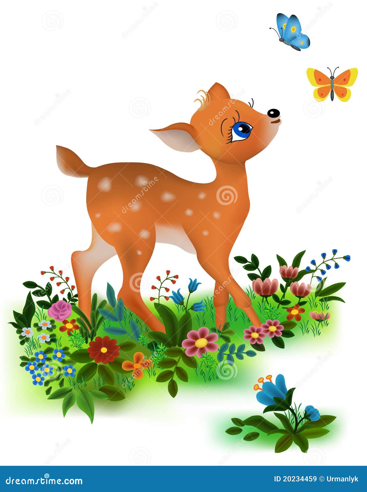 Fawn stock vector. Illustration of field, fawn, nature - 20234459