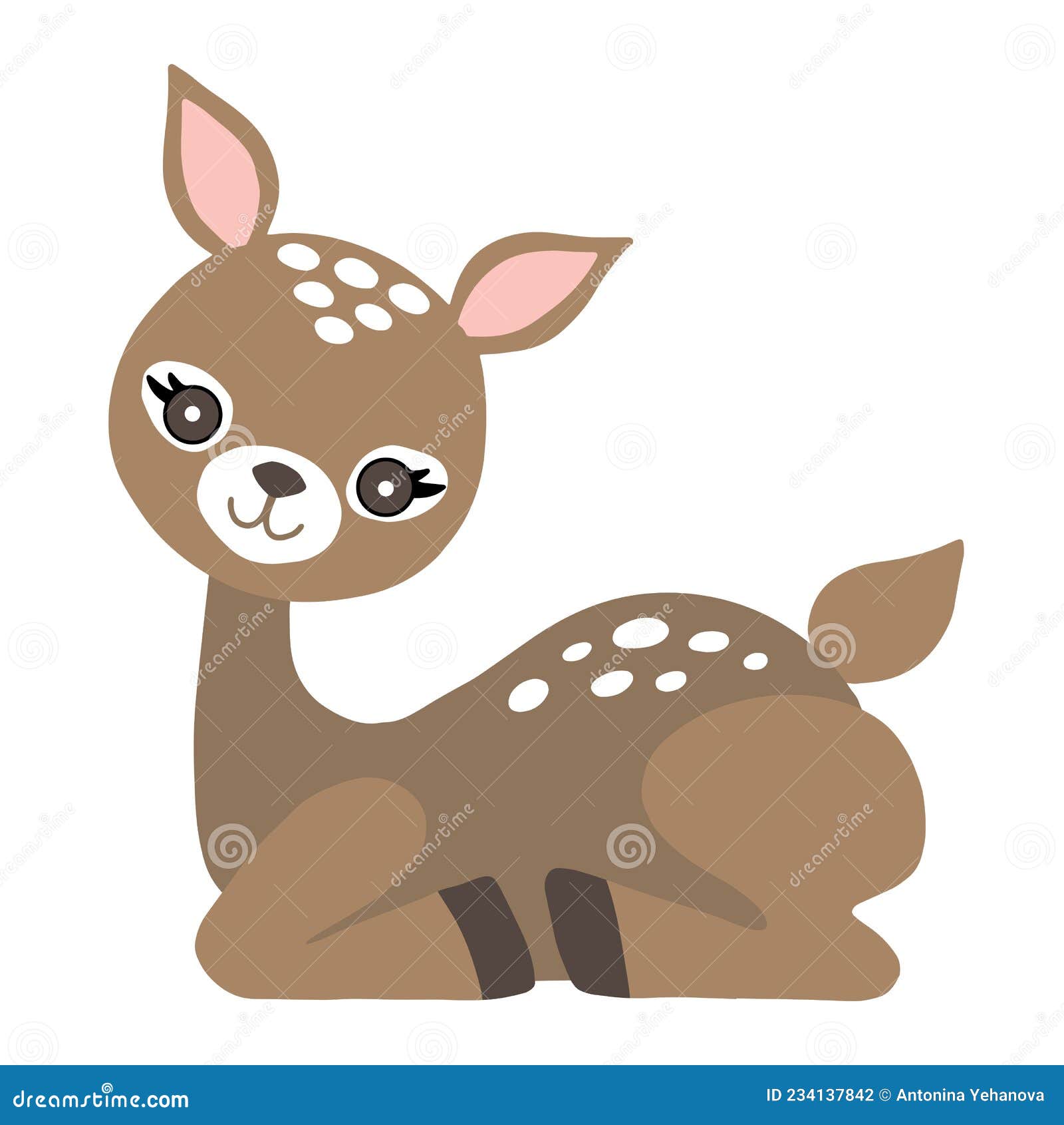 Fawn Character Isolated On White Background Vector Illustration ...