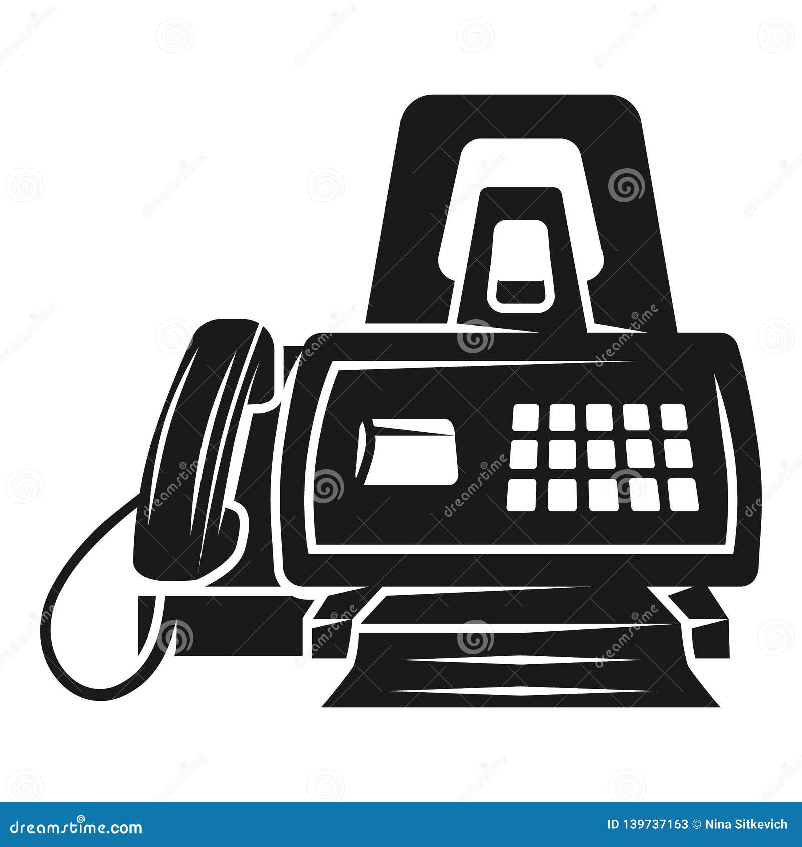 Fax Front View Icon, Simple Style Stock Vector - Illustration of ...