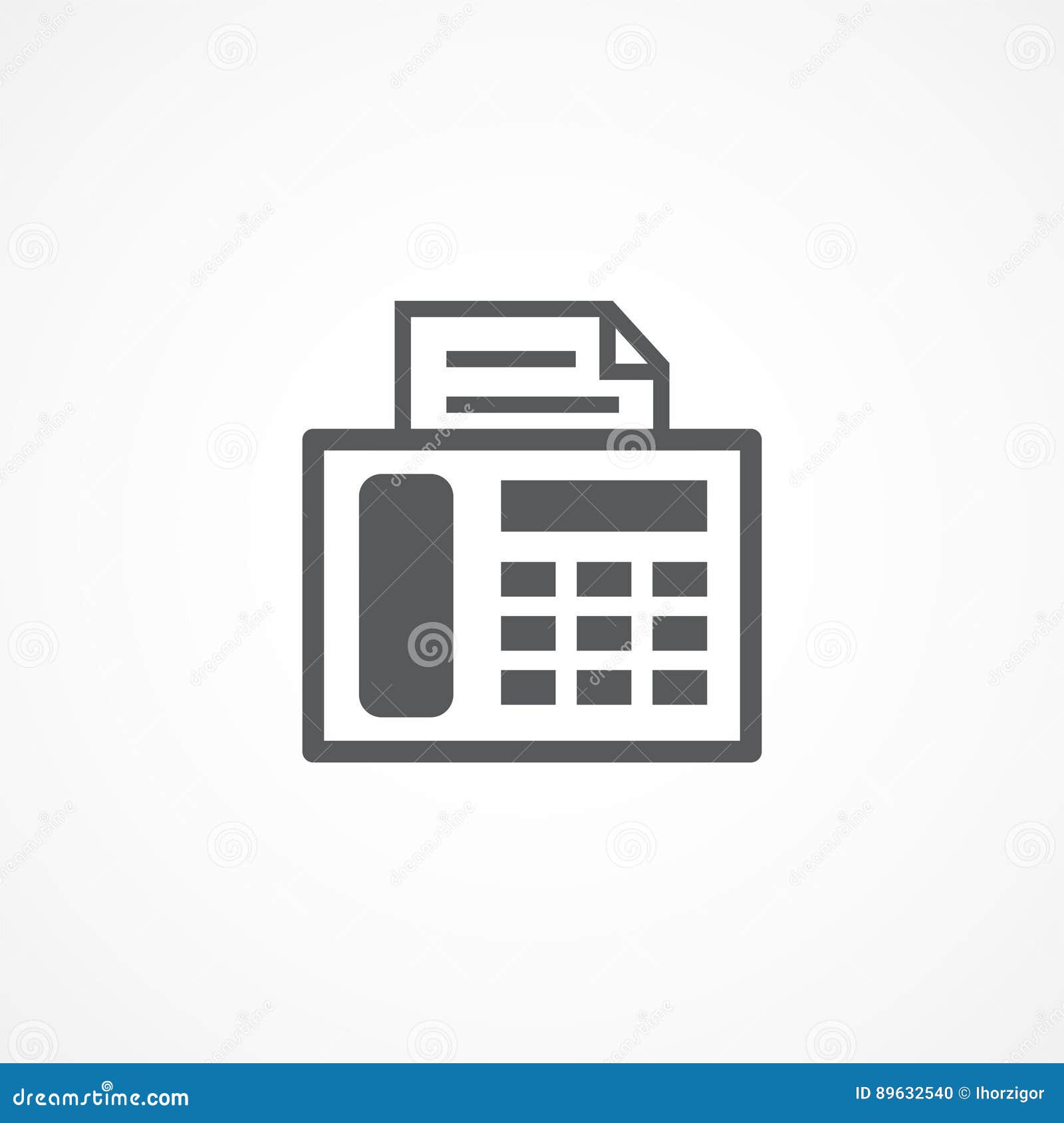 Fax Icon stock vector. Illustration of button, laserjet - 89632540