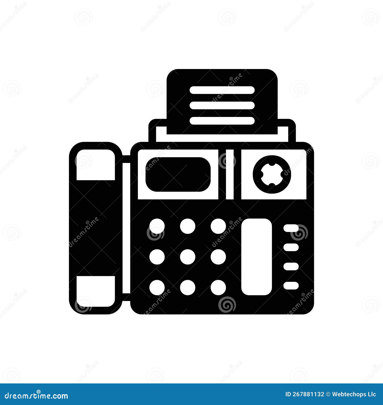 Black Solid Icon for Fax, Print and Printer Stock Illustration ...
