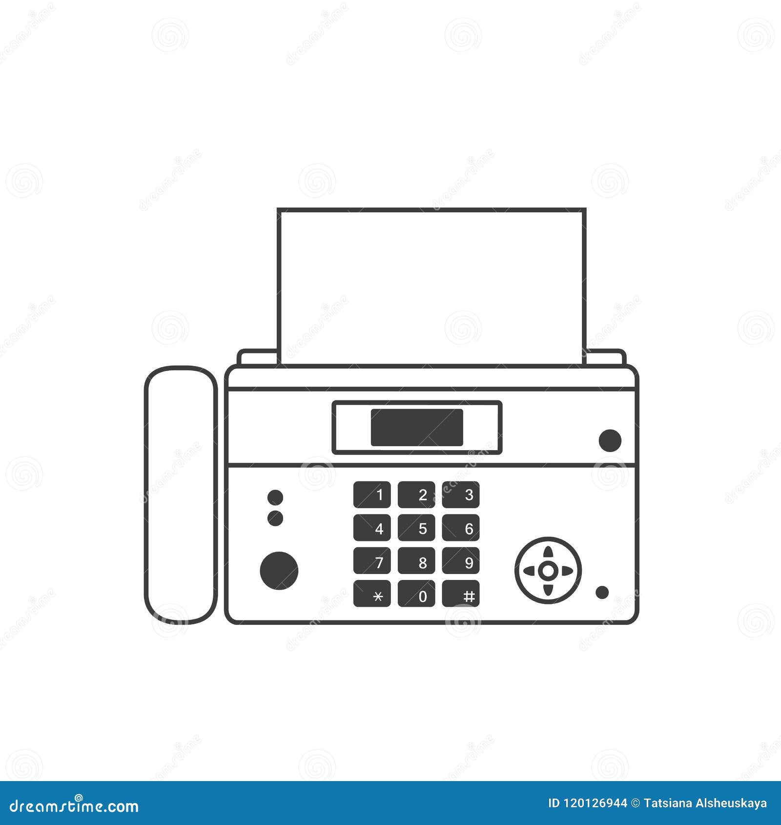 Fax. a Fax Icon in the Style of a Linear Design. Stock Vector ...