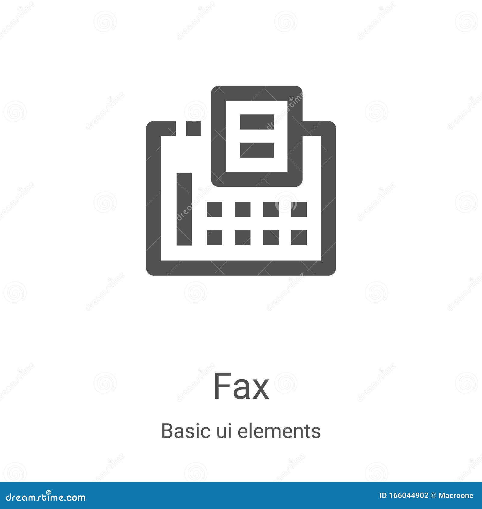 Fax Icon Vector from Basic Ui Elements Collection. Thin Line Fax Outline Icon Vector ...