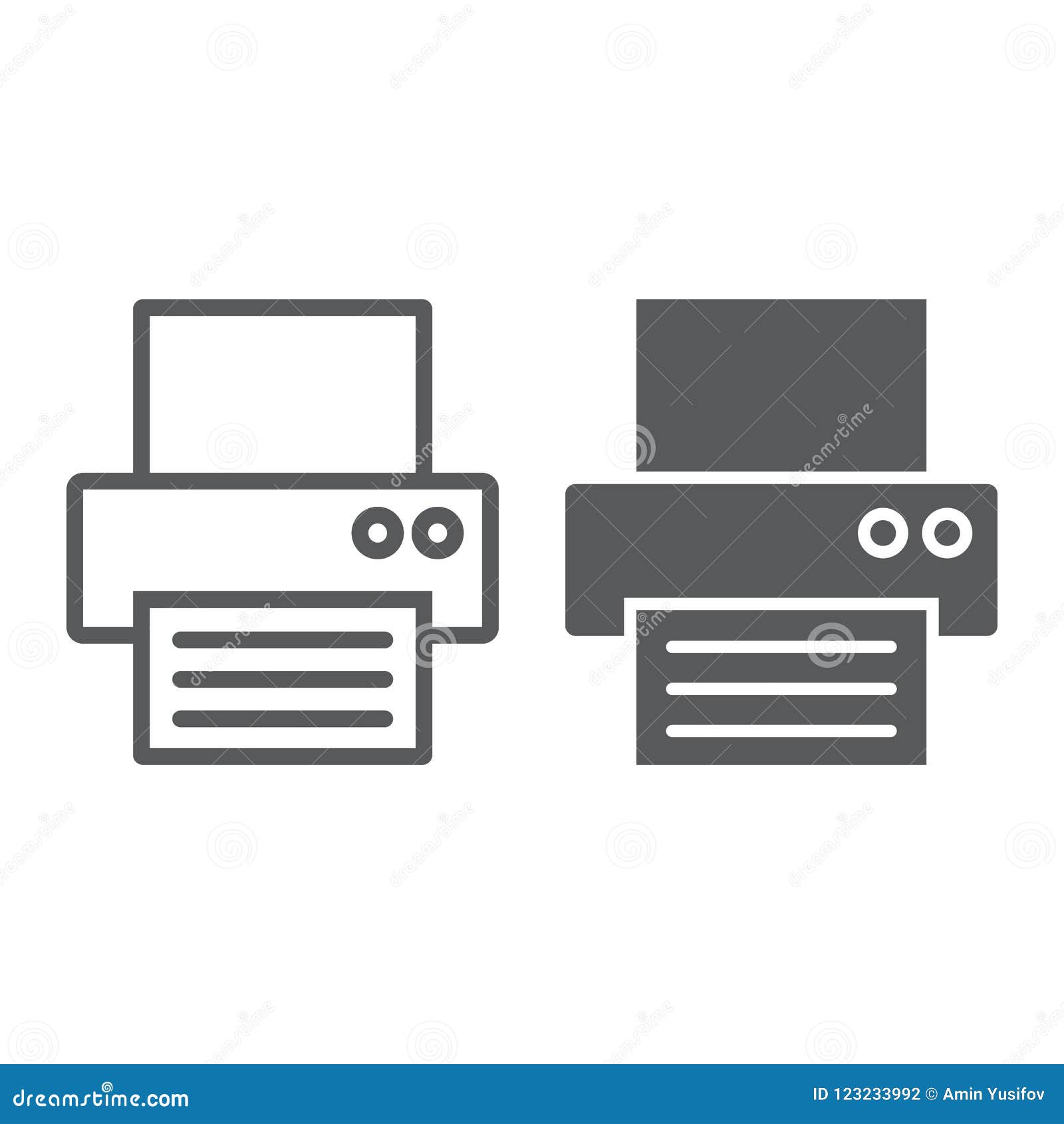 Fax Line and Glyph Icon, Office and Document Stock Vector ...
